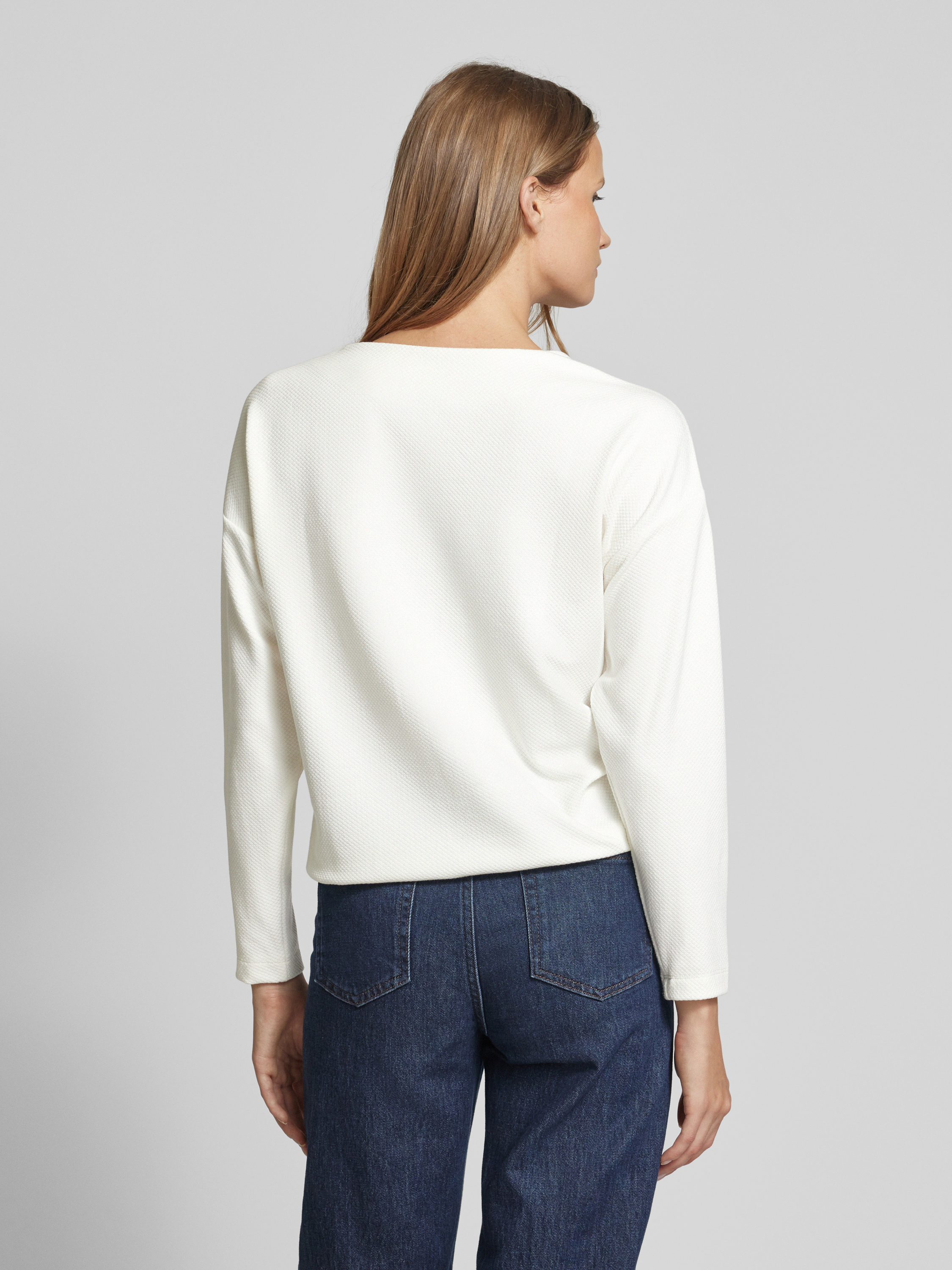 Jake*s Casual Longsleeve mit überschnittenen Schultern (offwhite ...