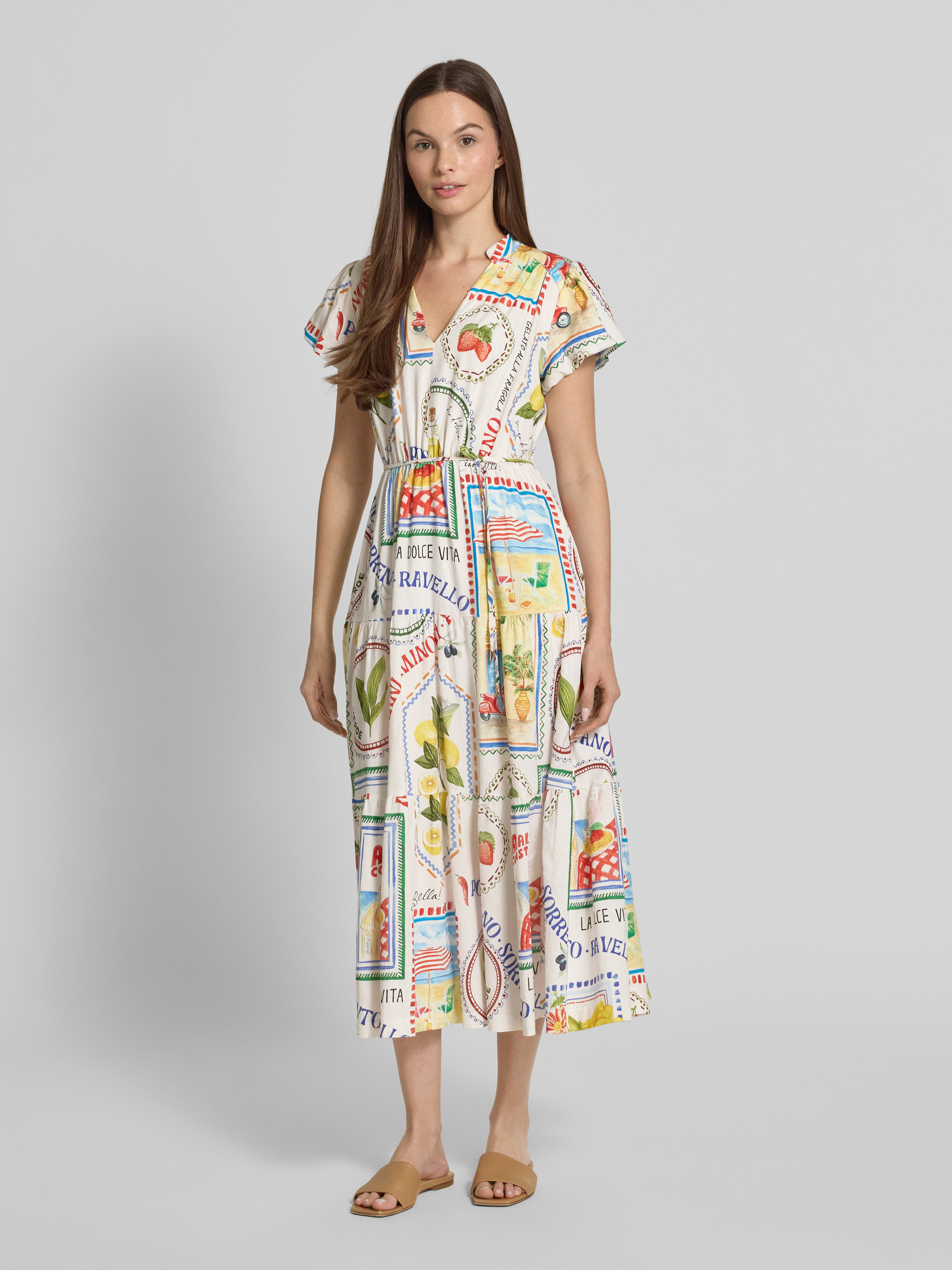 Forever New Leinencocktailkleid mit Tunikakragen Modell 'Jacqueline ...