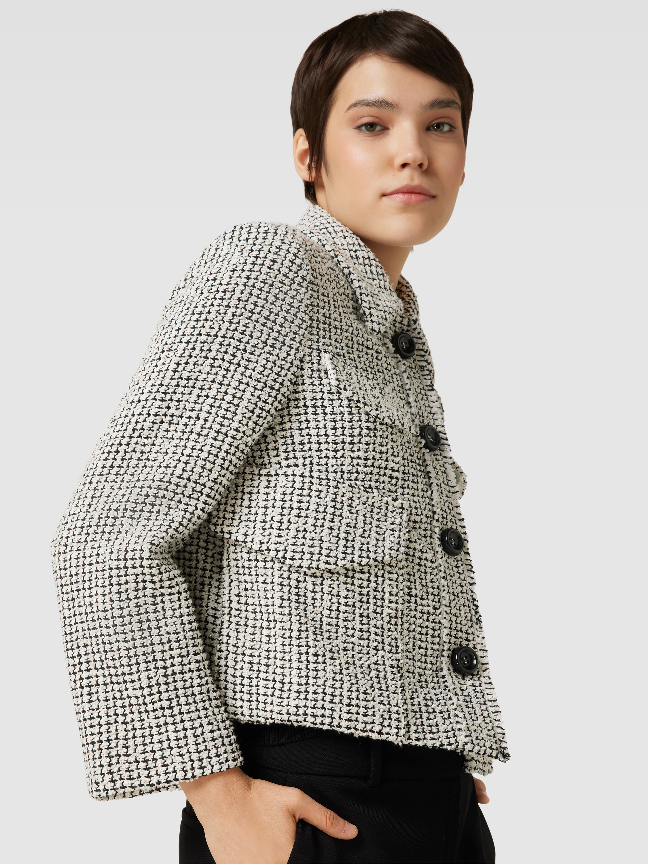 Luisa Cerano Blazer mit Strukturmuster und 3/4-Arm (offwhite) online kaufen