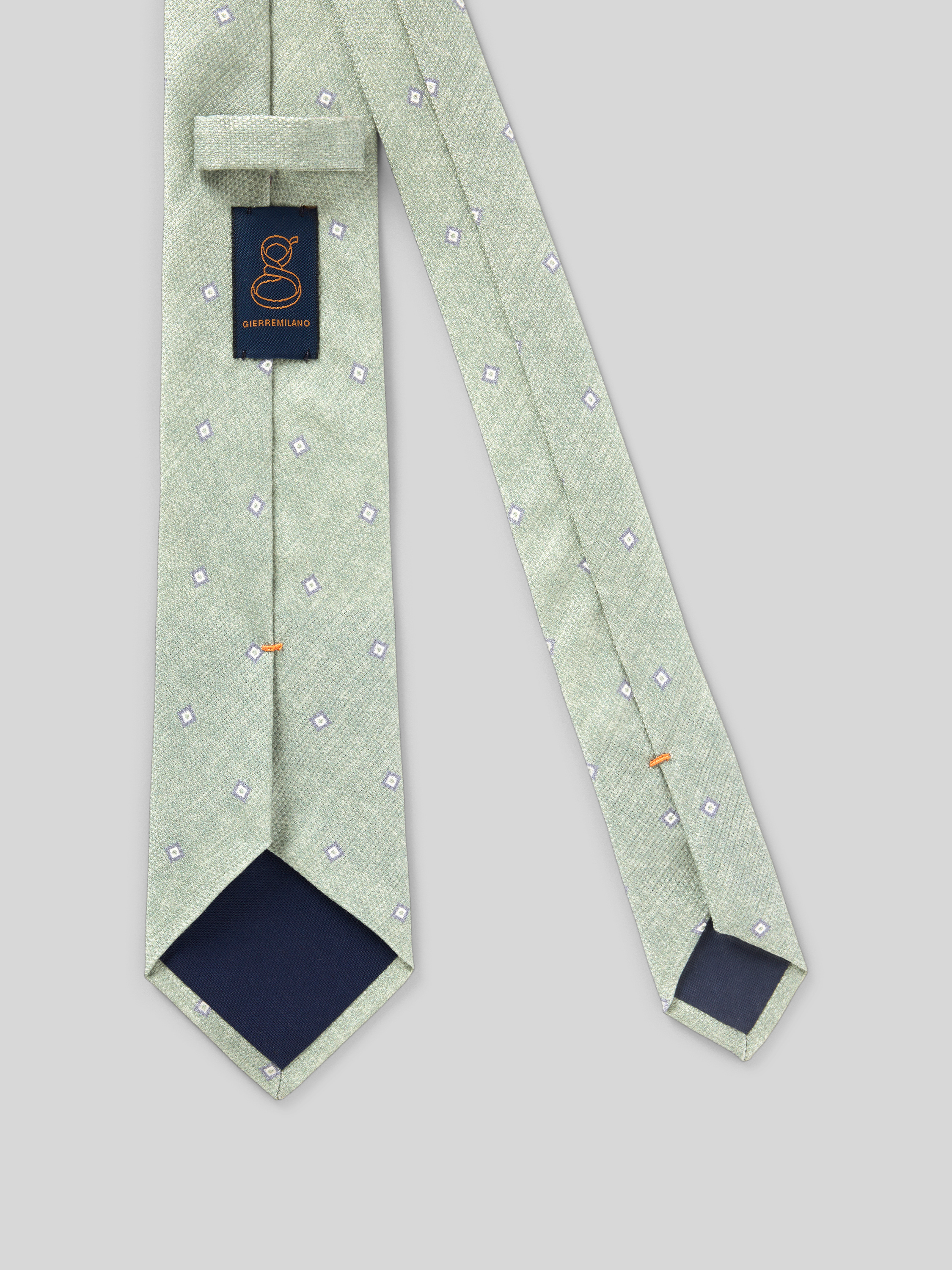 Gierremilano Stropdas van pure zijde met logopatch (7,5 cm) in groen ...