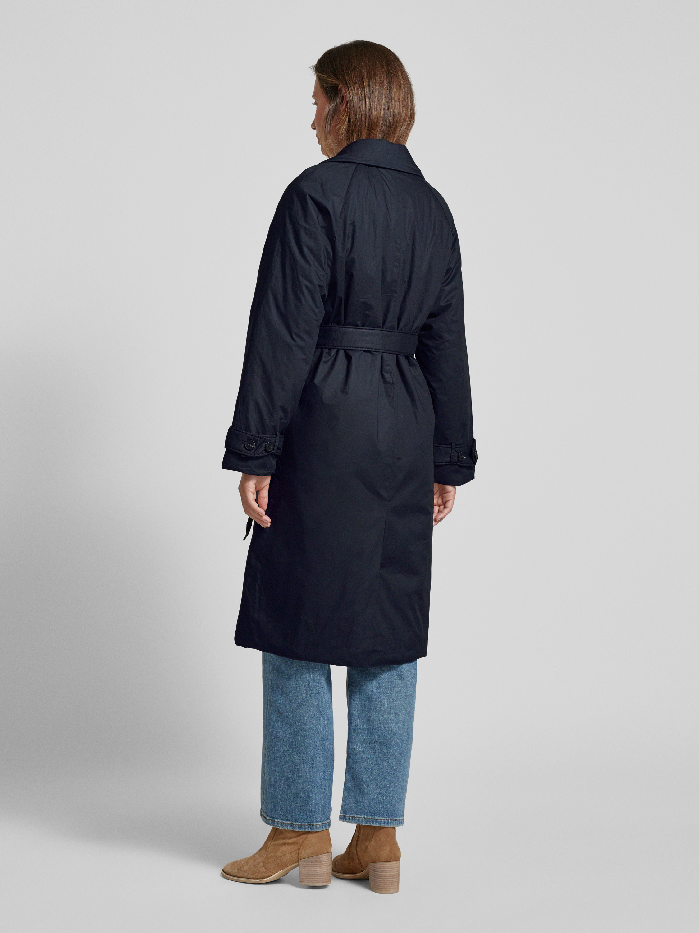 ICHI Gewatteerde lange jas met tailleriem, model 'HANIVA' in ...