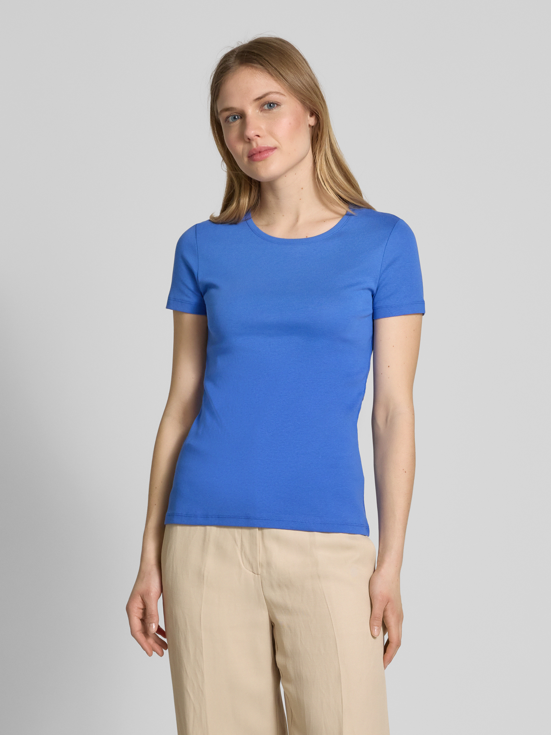 Christian Berg Woman T-Shirt mit geripptem Rundhalsausschnitt (blau ...