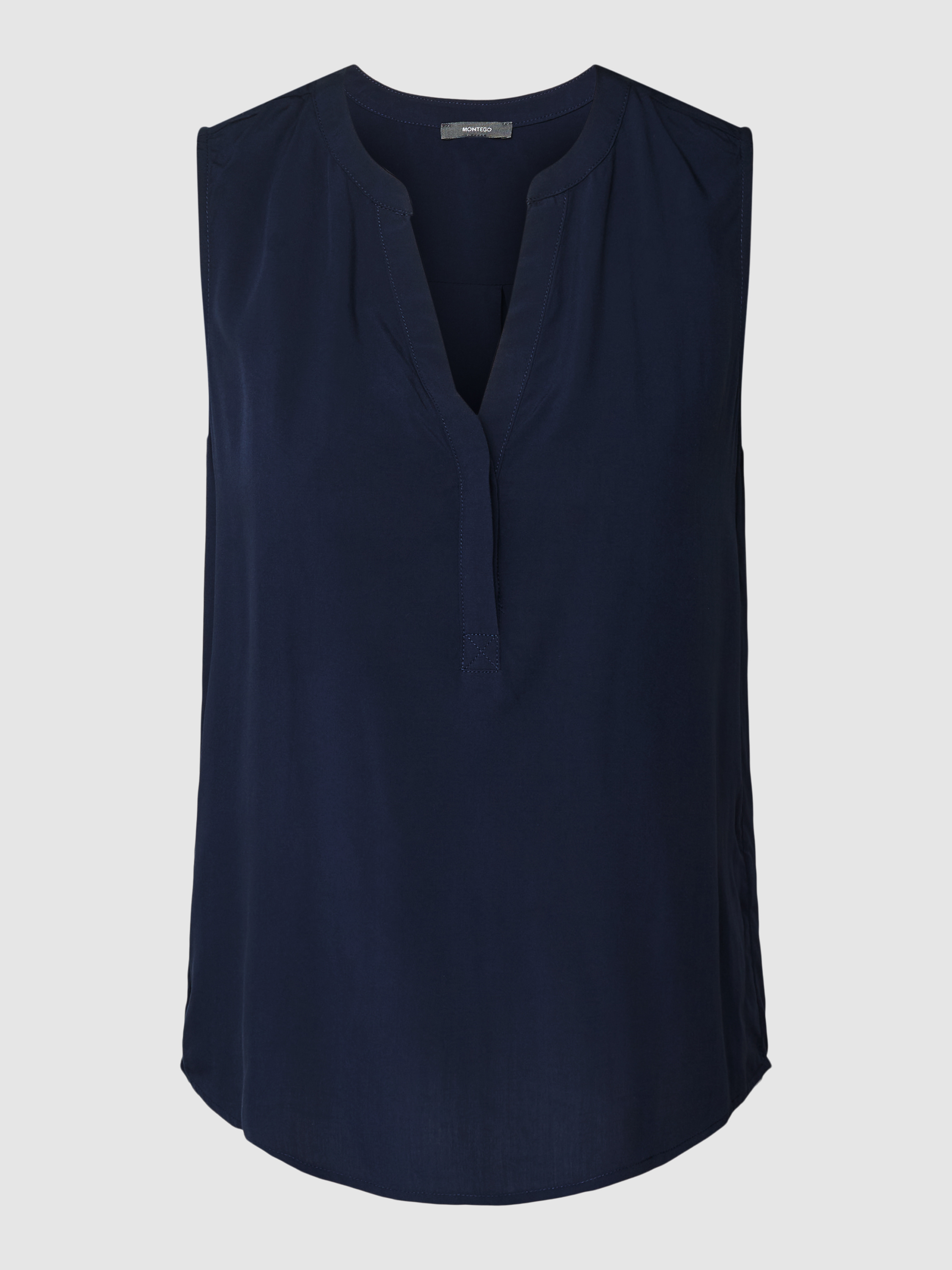 Montego Blusentop aus reiner Viskose (dunkelblau) online kaufen
