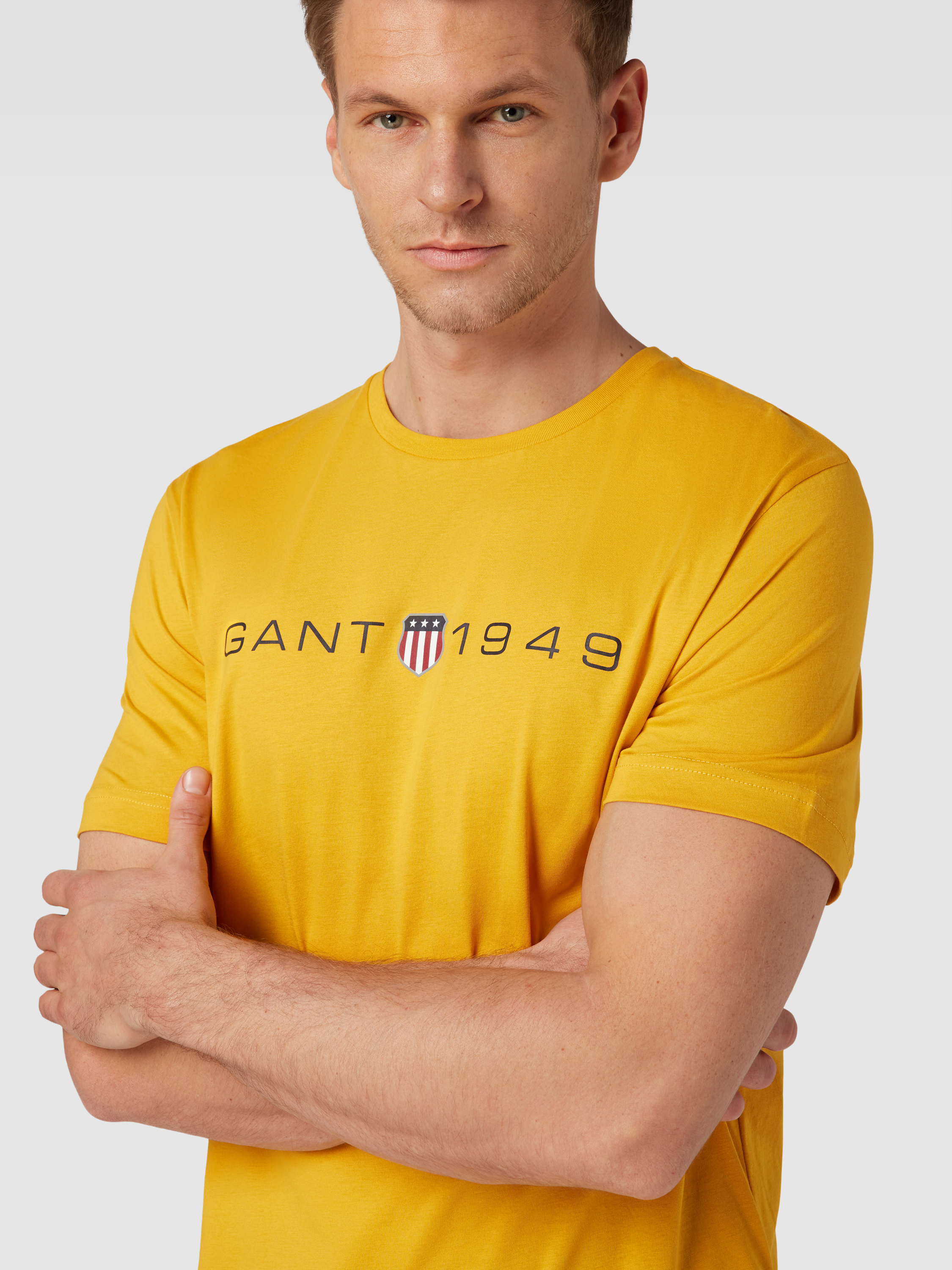 Gant T-Shirt mit Label-Print (gelb) online kaufen