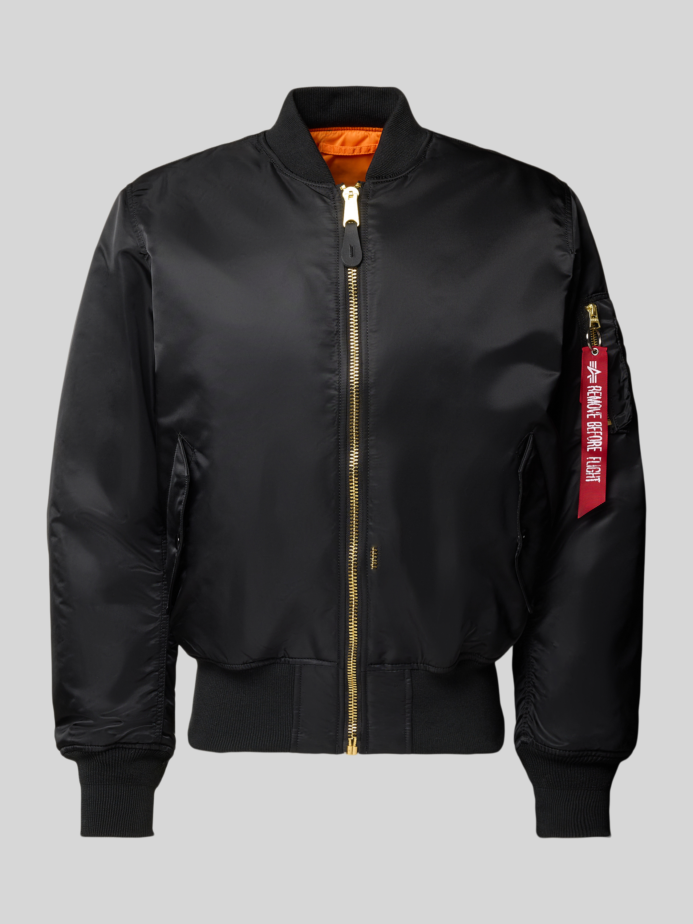 Alpha Industries Bomberjacke mit Stehkragen und Pattentaschen (black ...