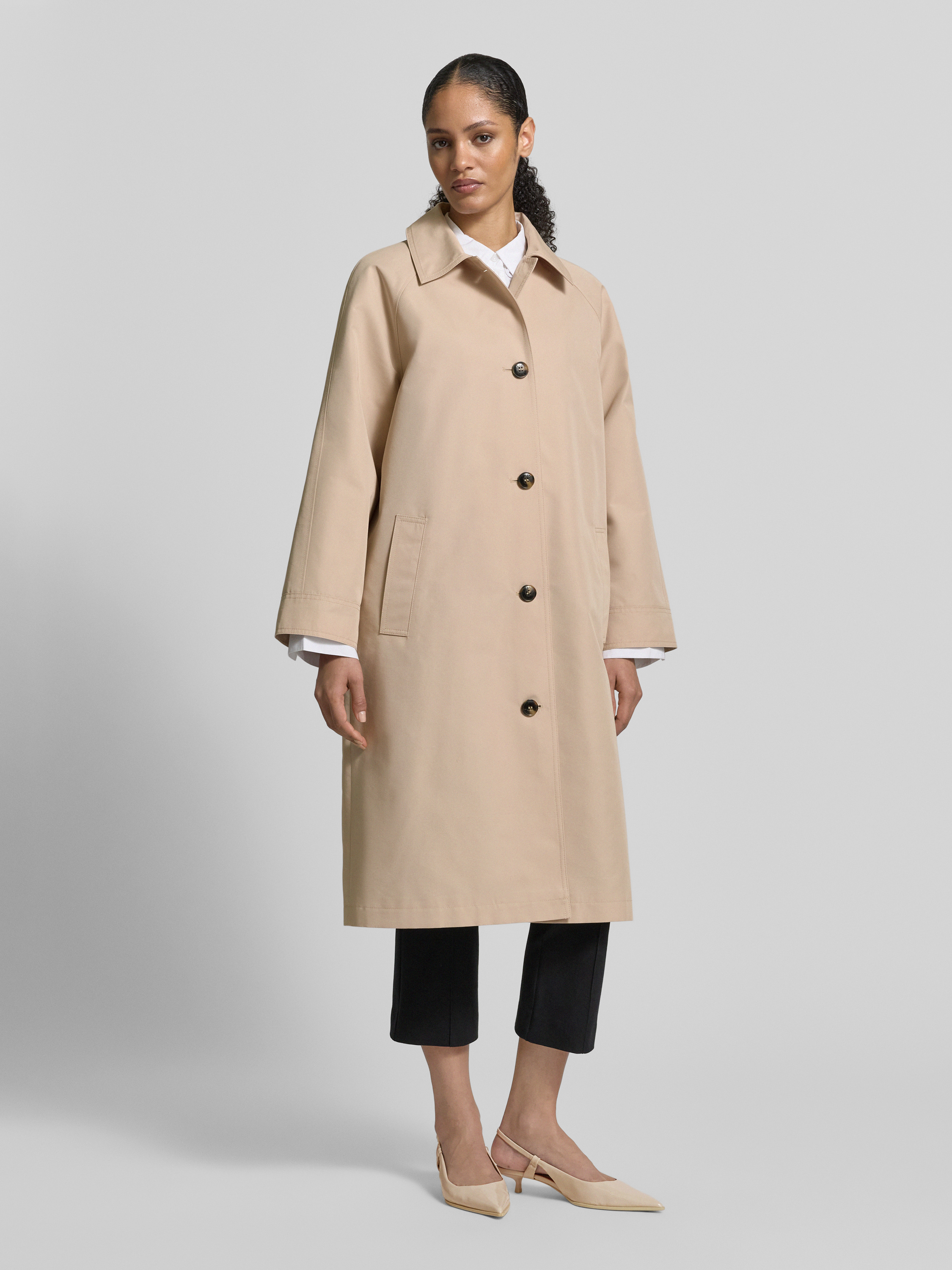 Kup online Jake*s Collection Trencz z listwą guzikową (écru)