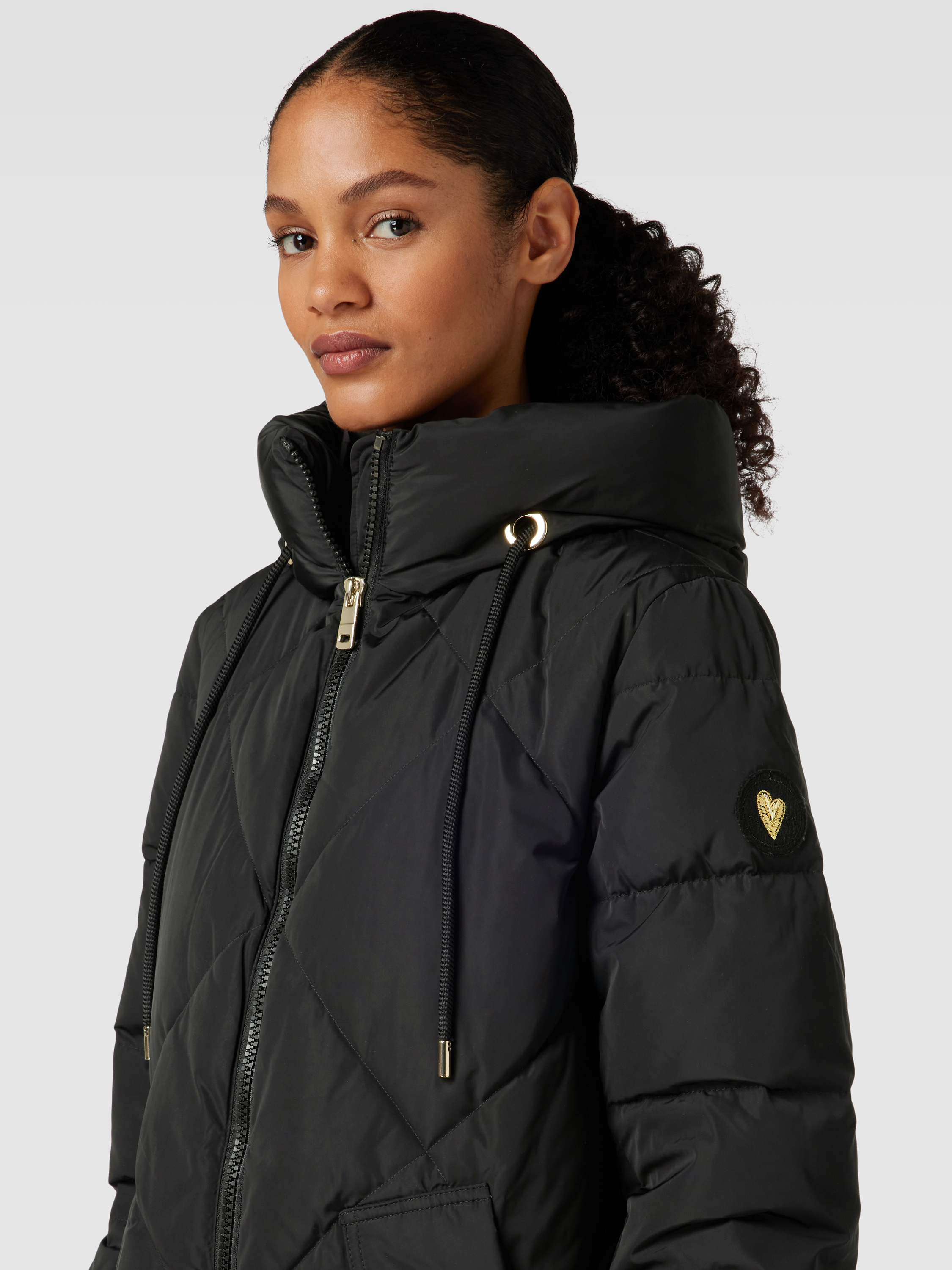 MOS MOSH Gewatteerd jack met capuchon, model 'AIMEE' in zwart online kopen | P&C