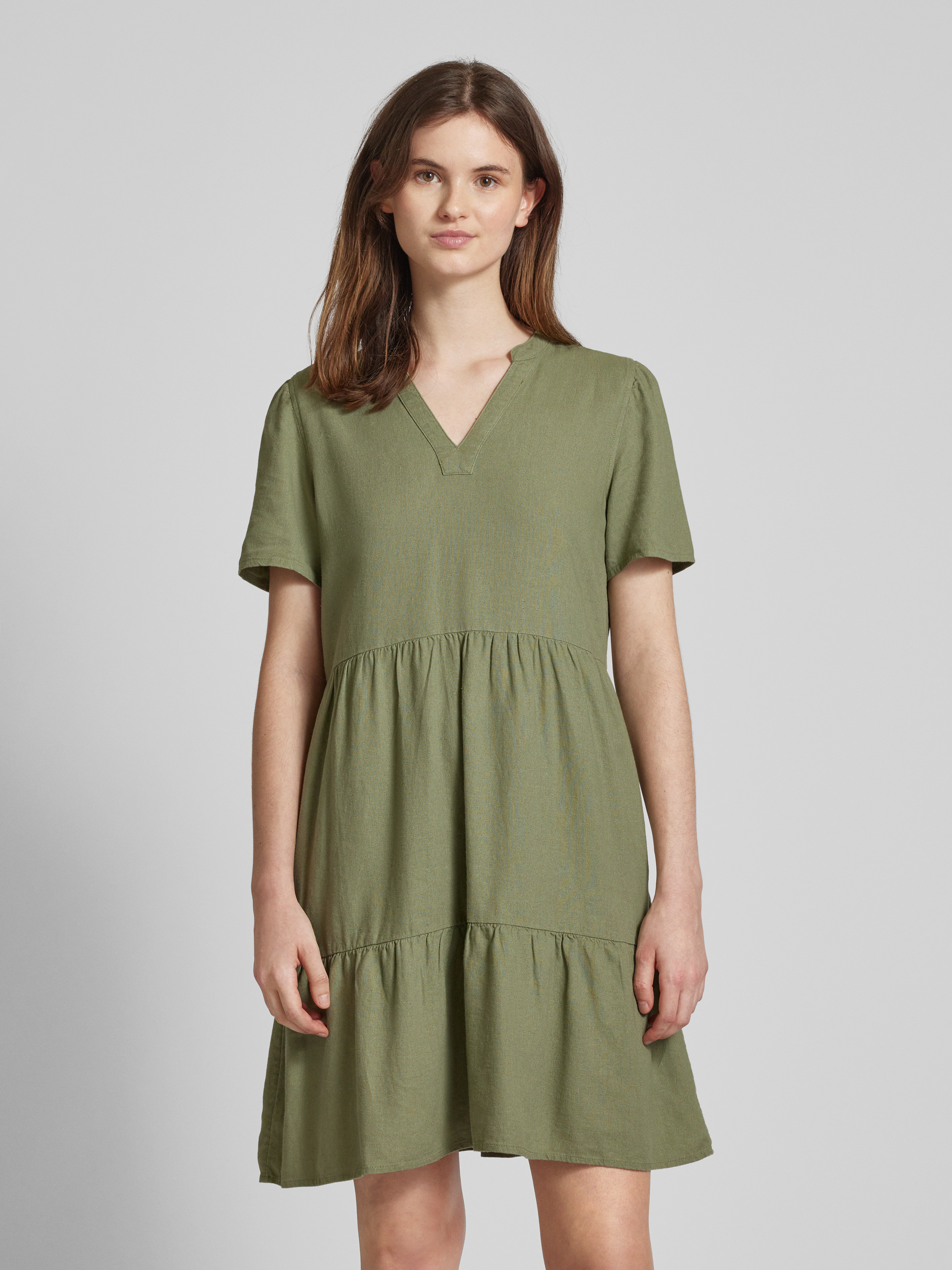 Only Minikleid aus Leinen-Viskose-Mix Modell 'TIRI' (oliv) online kaufen