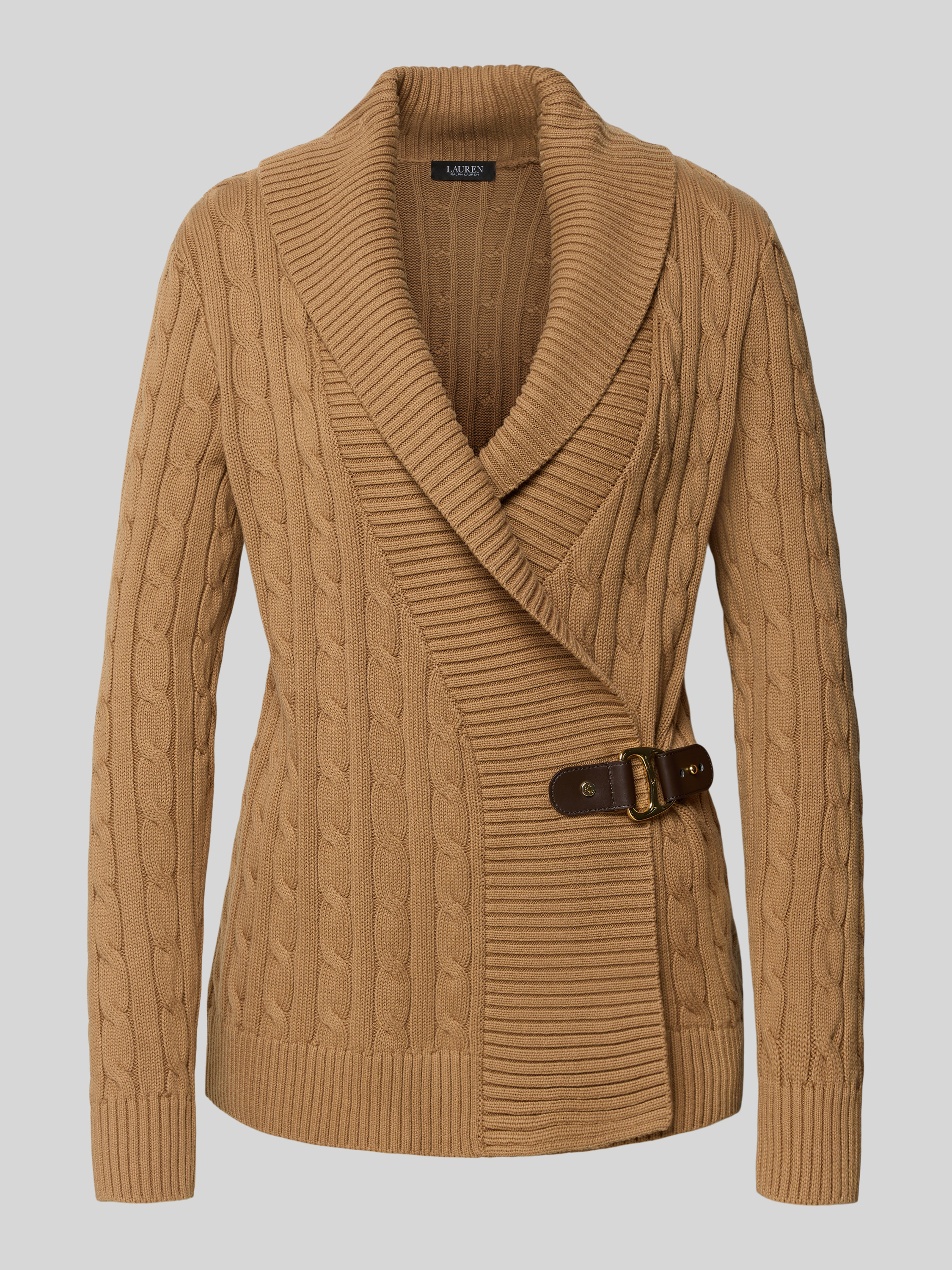 Lauren Ralph Lauren Strickjacke mit Zopfmuster Modell 'DONATO' (camel ...