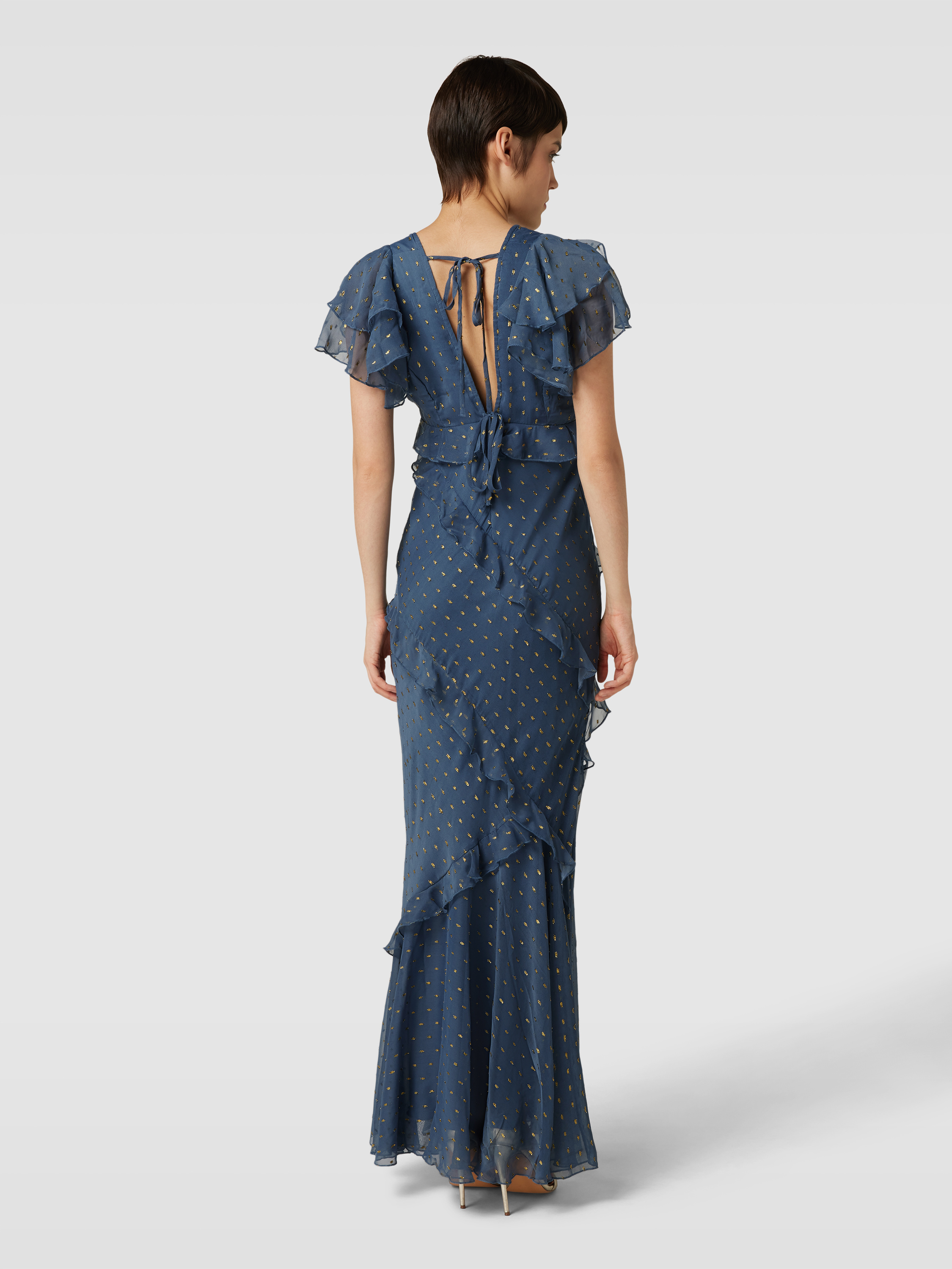 Lipsy Maxikleid mit Volants und Schnürung (graphit) online kaufen