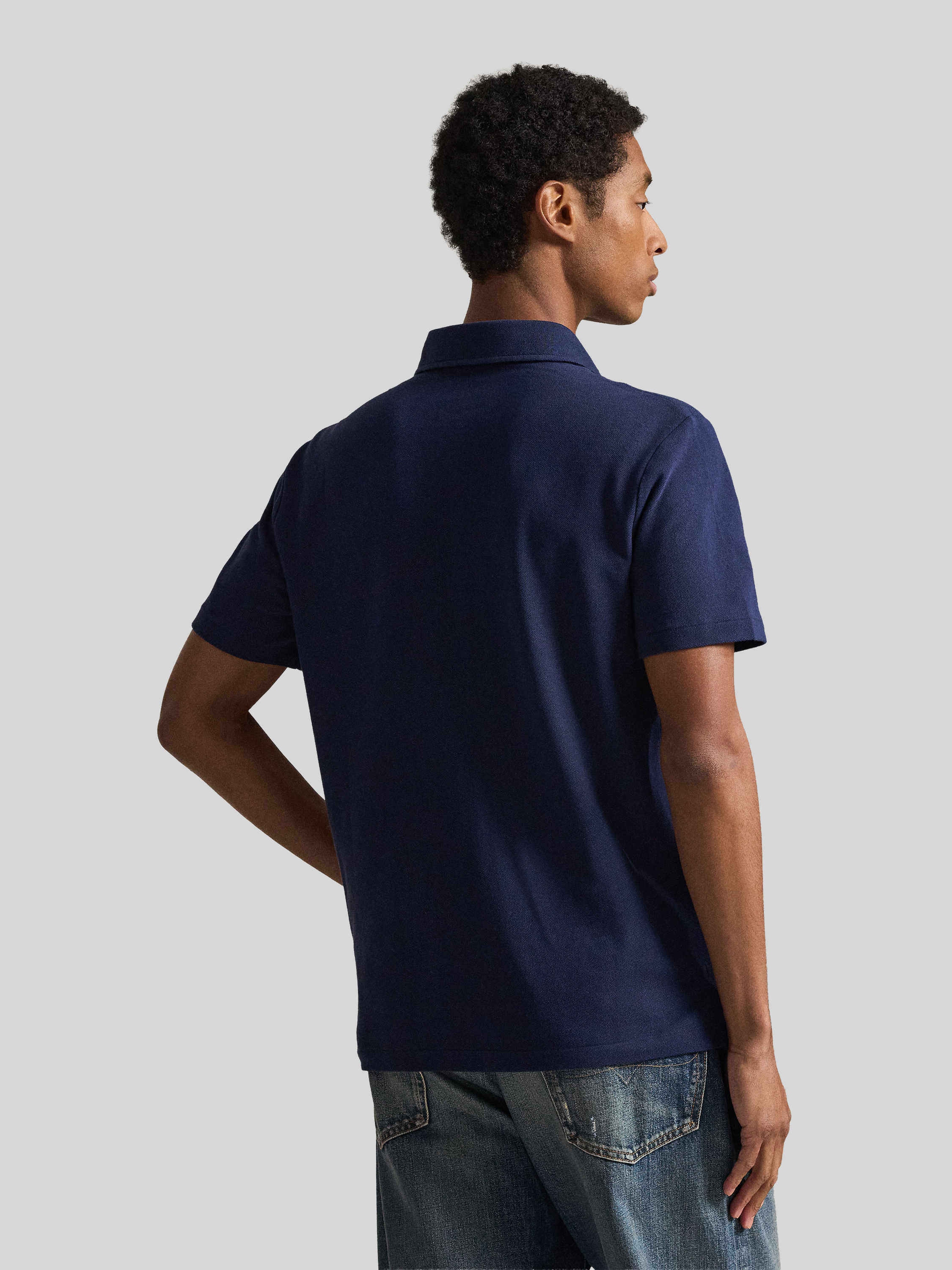 Polo Ralph Lauren Regular fit poloshirt van puur katoen in marineblauw ...