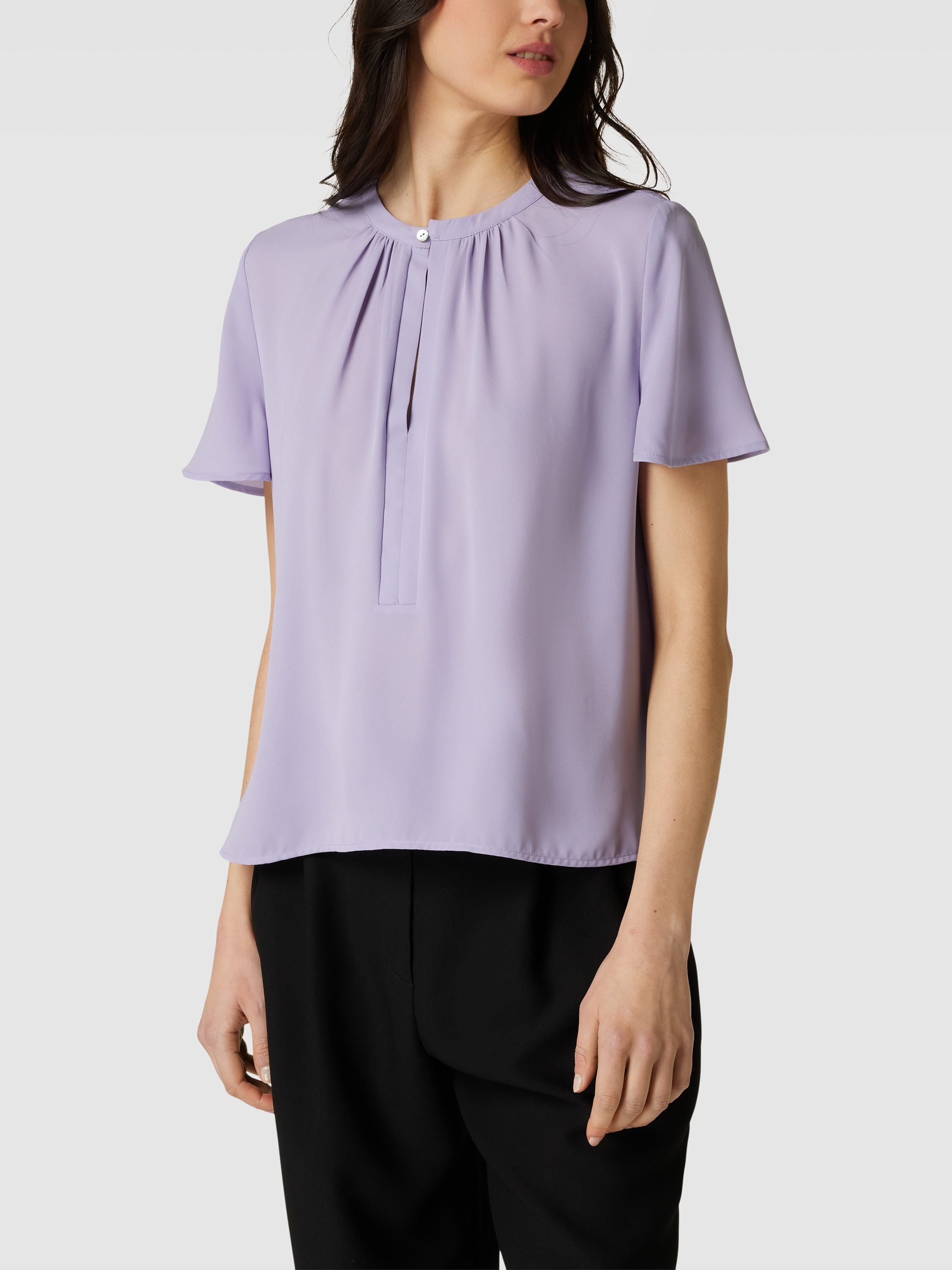 Jake*s Collection Bluse mit Schlüsselloch-Ausschnitt (lila) online kaufen