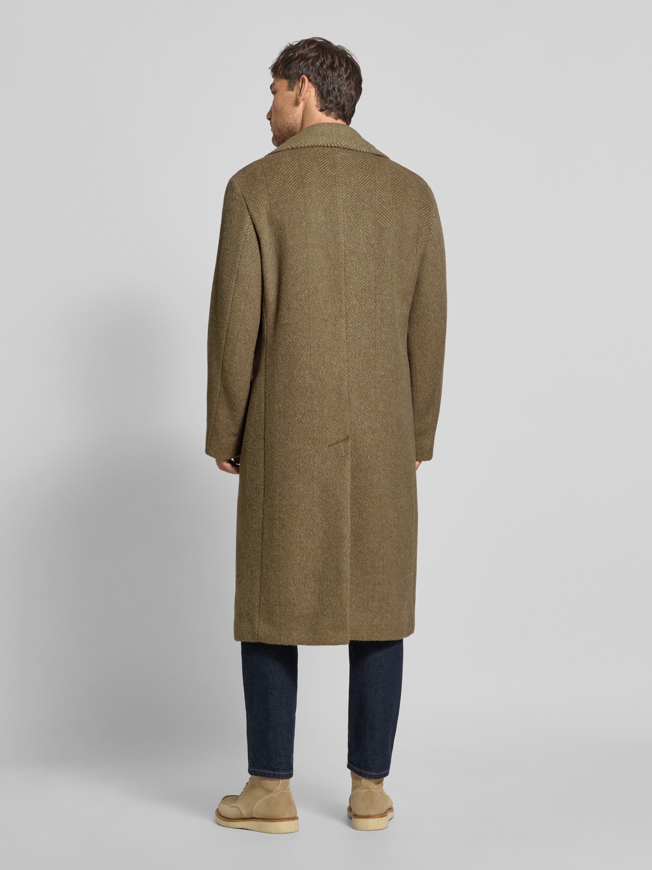 BOSS Relaxed Fit Mantel aus Alpaka-Mix Modell 'CALE' (schlamm) online ...