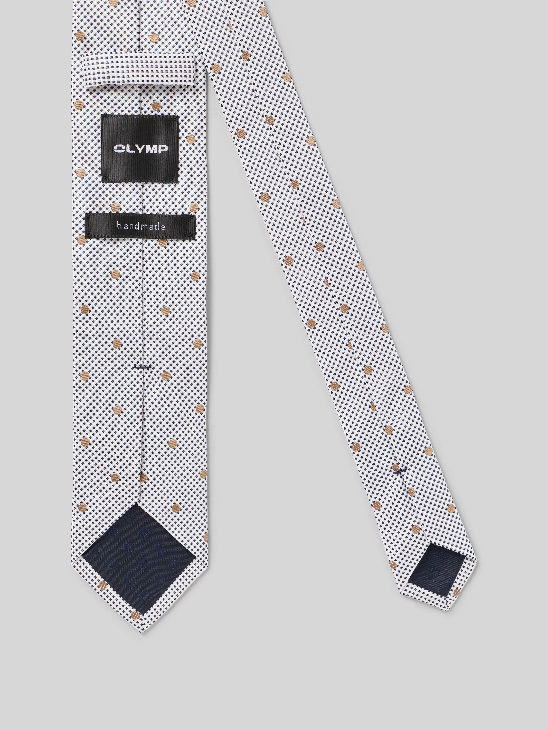 OLYMP Seidenkrawatte aus reiner Seide mit Logo-Patch (6,5 cm) (marine ...