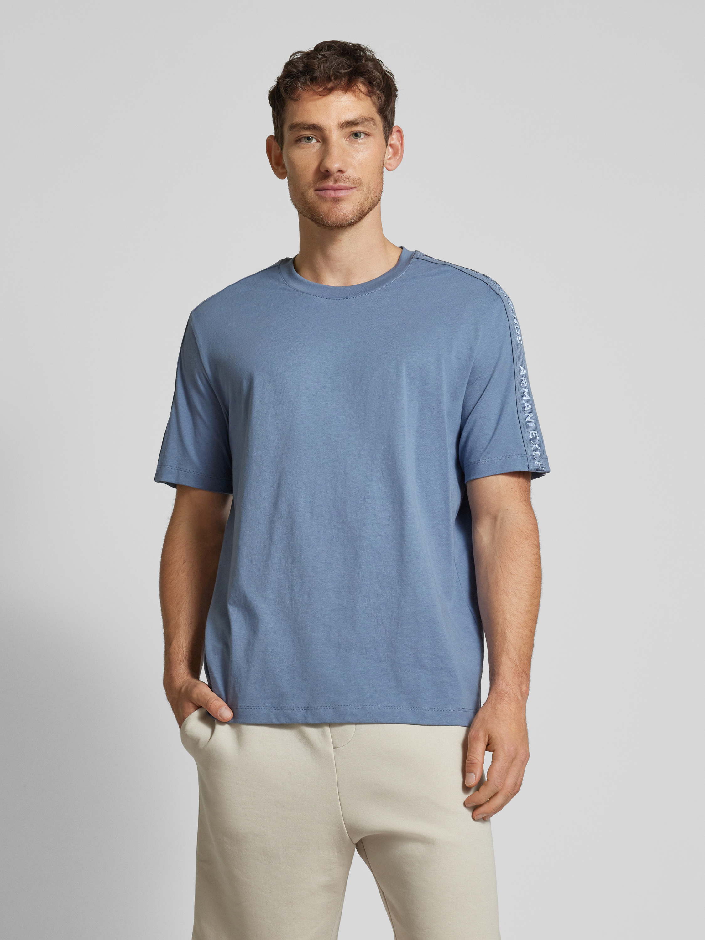 ARMANI EXCHANGE T-Shirt mit Label-Details (rauchblau) online kaufen