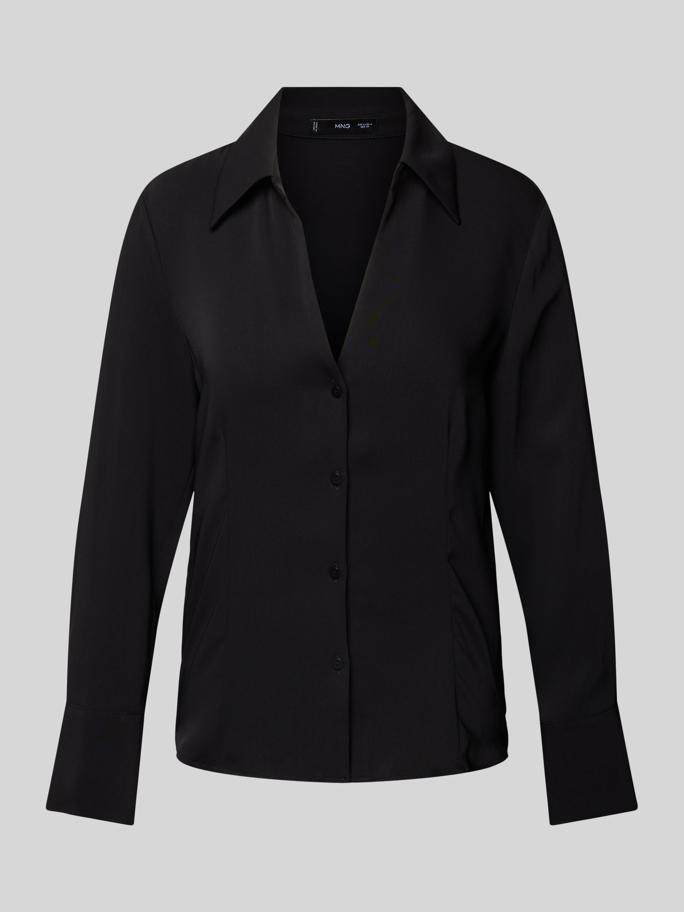 Mango Bluse in unifarbenem Design Modell 'OCHI' (black) online kaufen