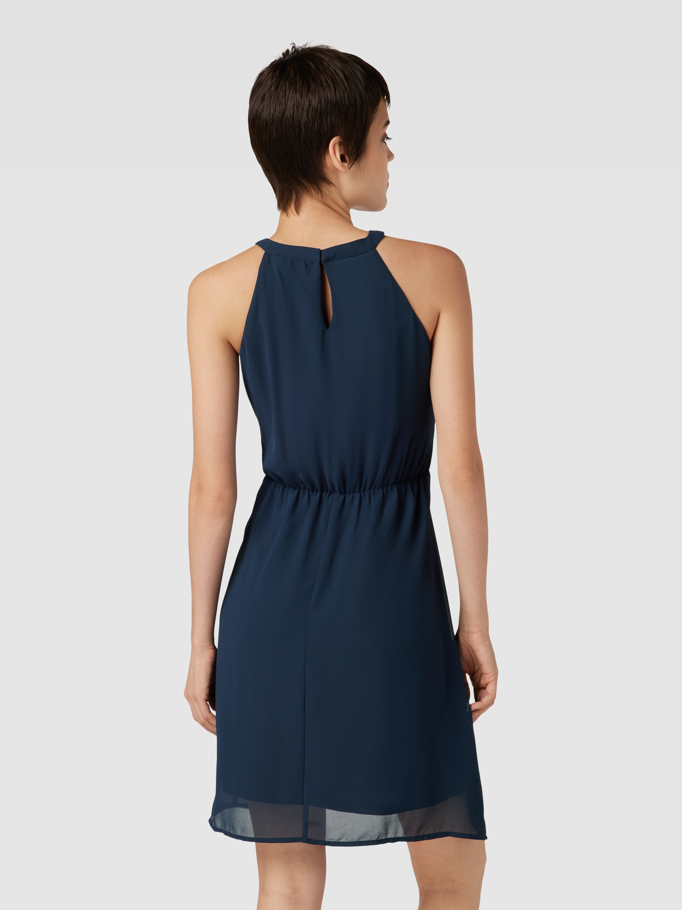 Vila Mini-jurk met gehaakt kant, model 'MILINA' in marineblauw online ...