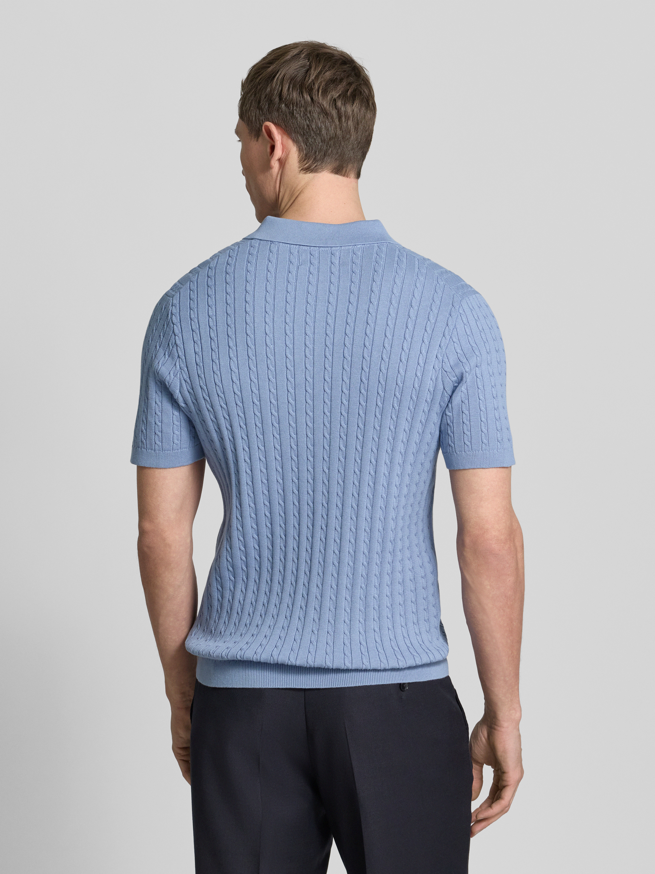 Christian Berg Men Slim Fit Poloshirt in Strick-Optik (eisblau) online ...