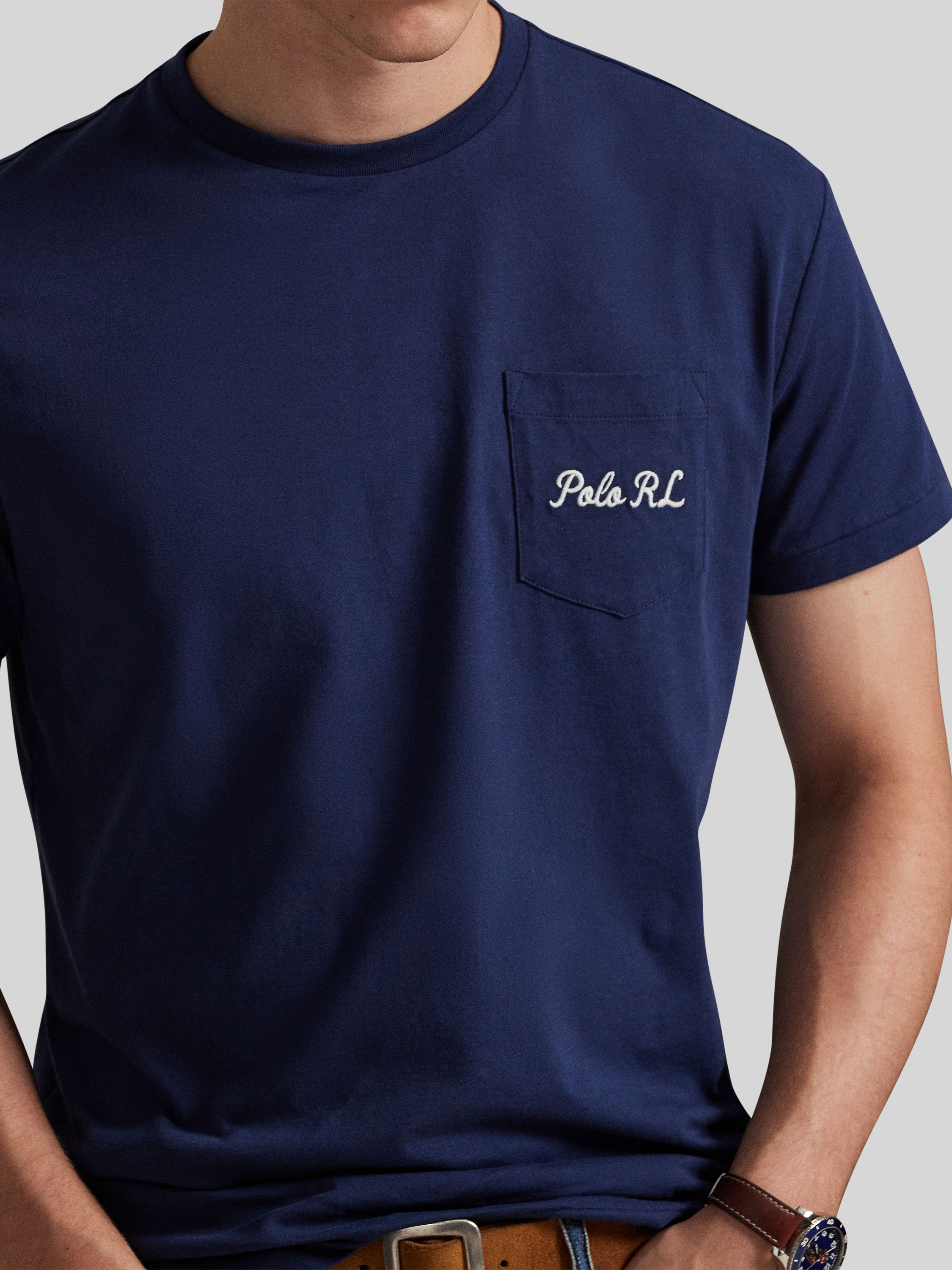 Polo Ralph Lauren Slim Fit T-Shirt aus reiner Baumwolle (marine) online ...