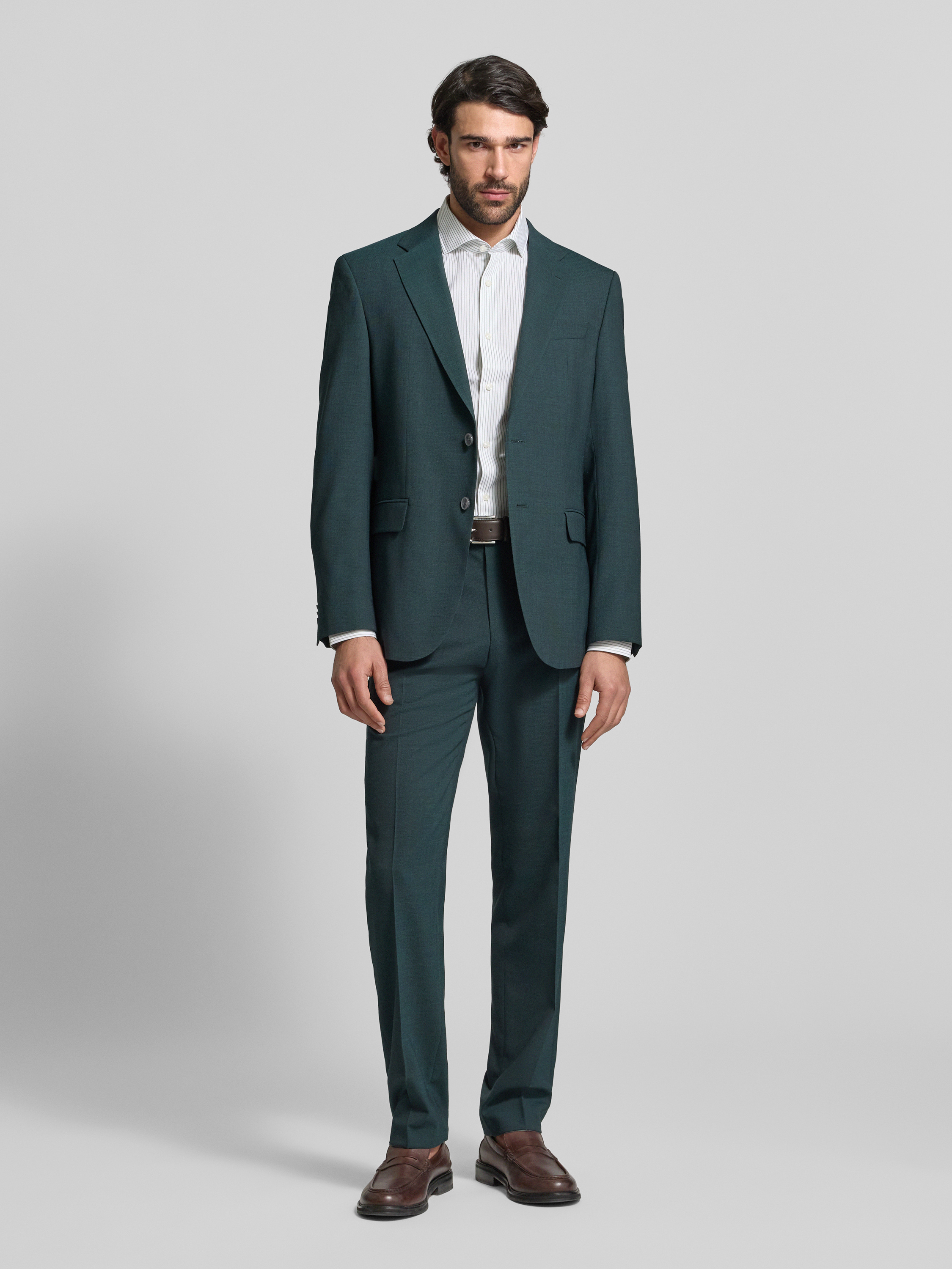 BOSS Slim fit zakelijk overhemd van katoenmix, model 'HANK' in groen ...