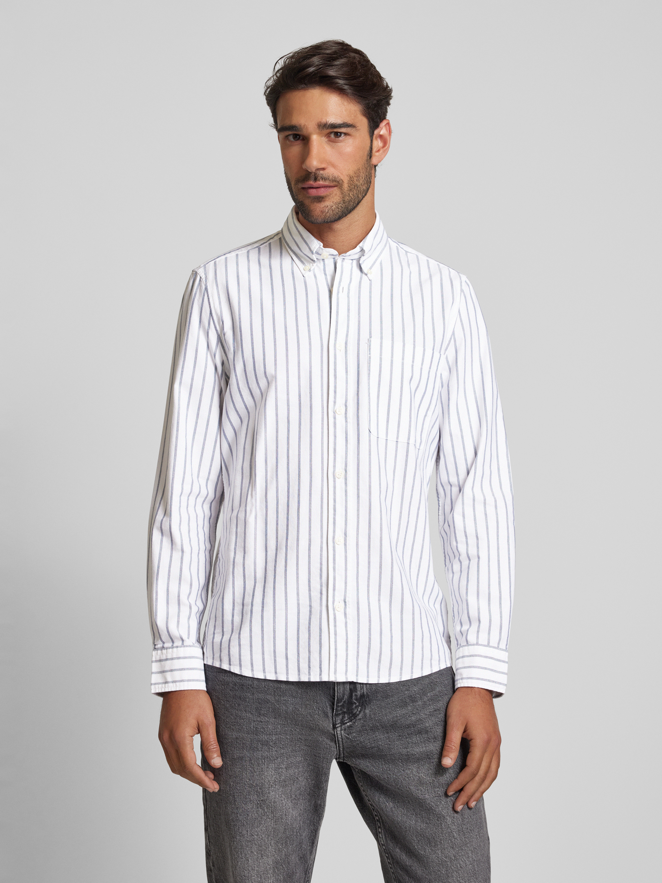 Marc O'Polo Regular Fit Oxfordhemd aus Bio-Baumwolle mit Streifenmuster ...
