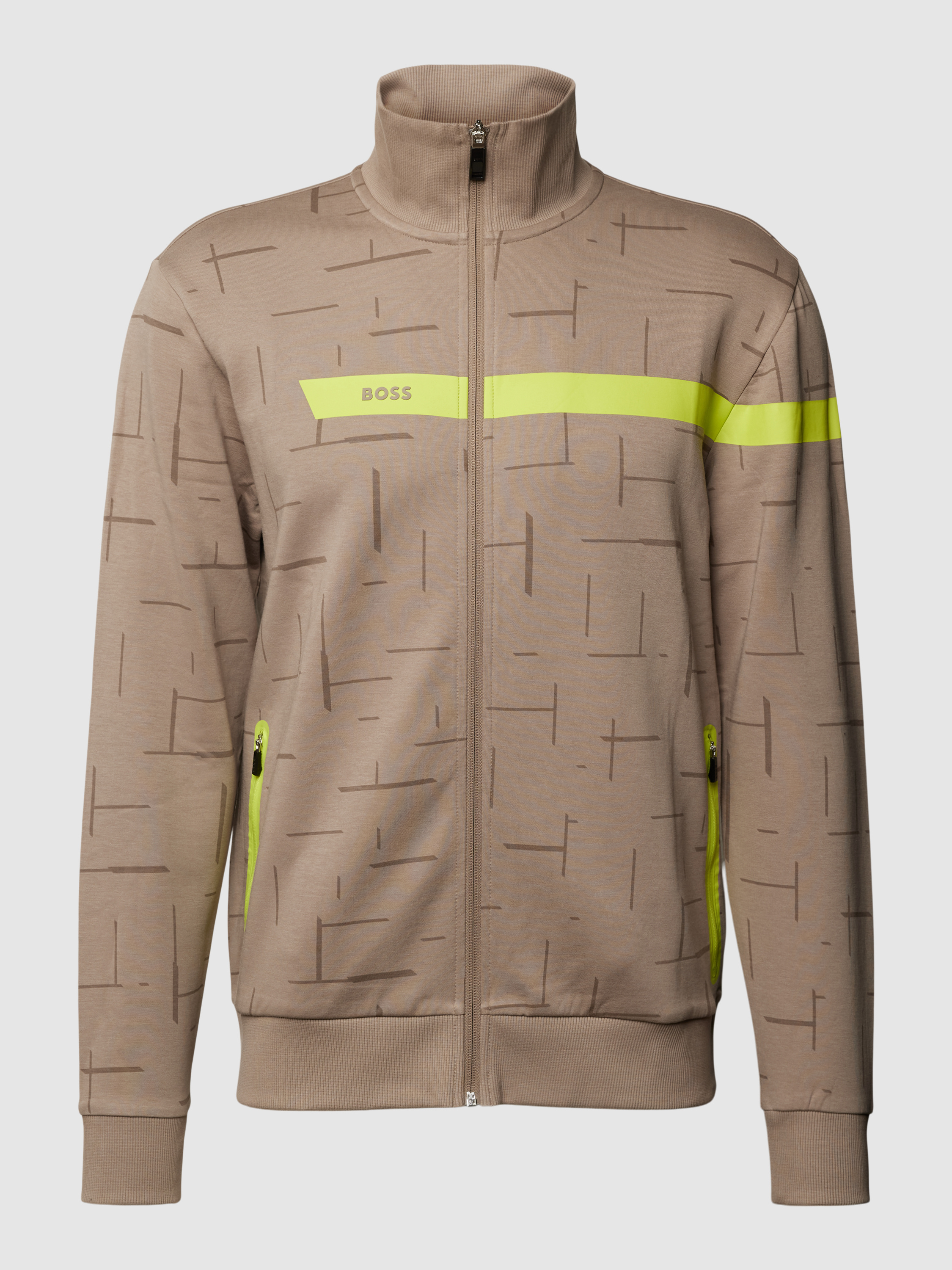 BOSS Green Sweatjacke mit Allover-Muster Modell 'Skaz' (khaki) online ...
