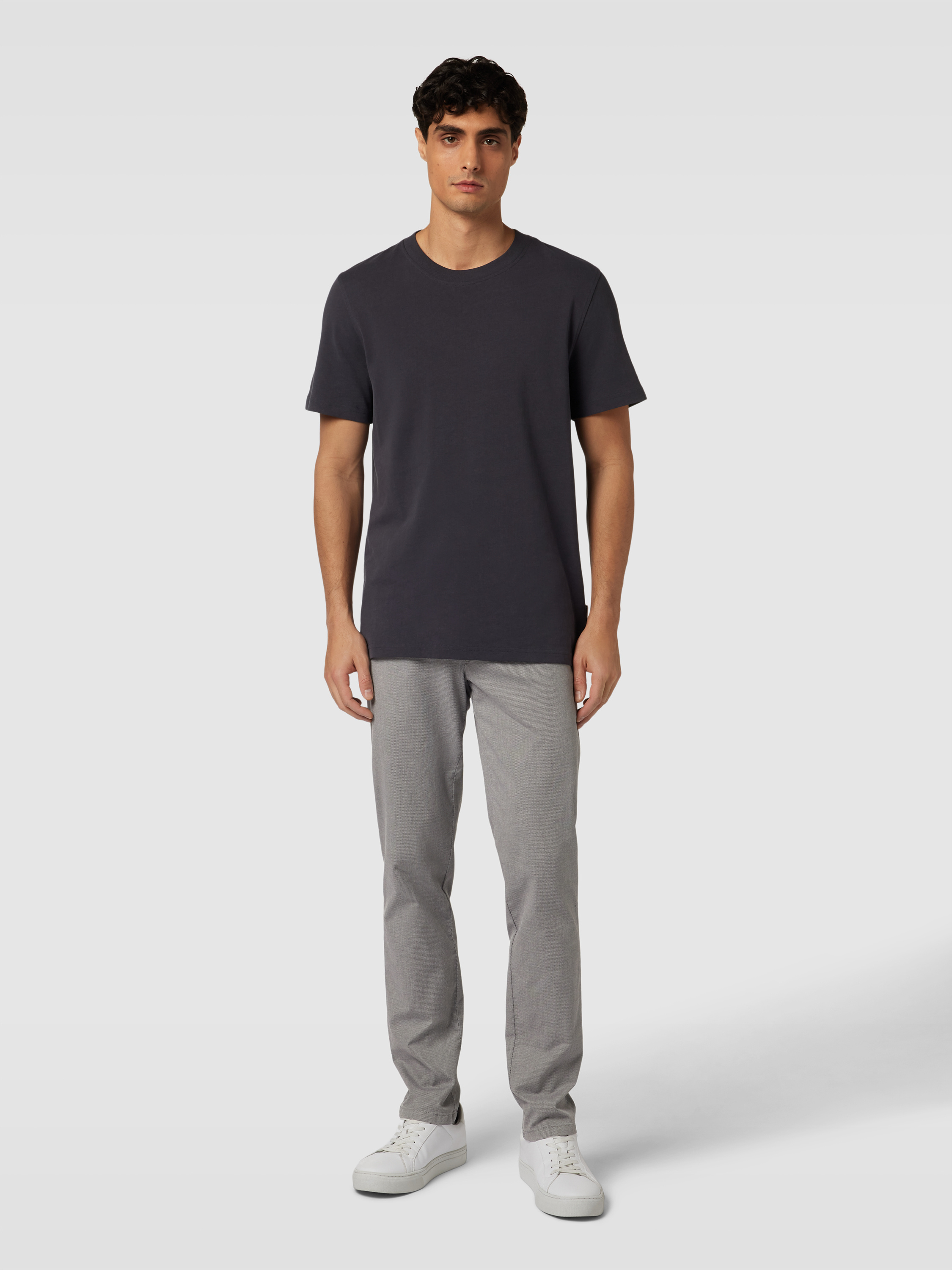 Mmx Slim Fit Chino mit Label-Detail Modell 'LUPUS' (dunkelgrau) online kaufen