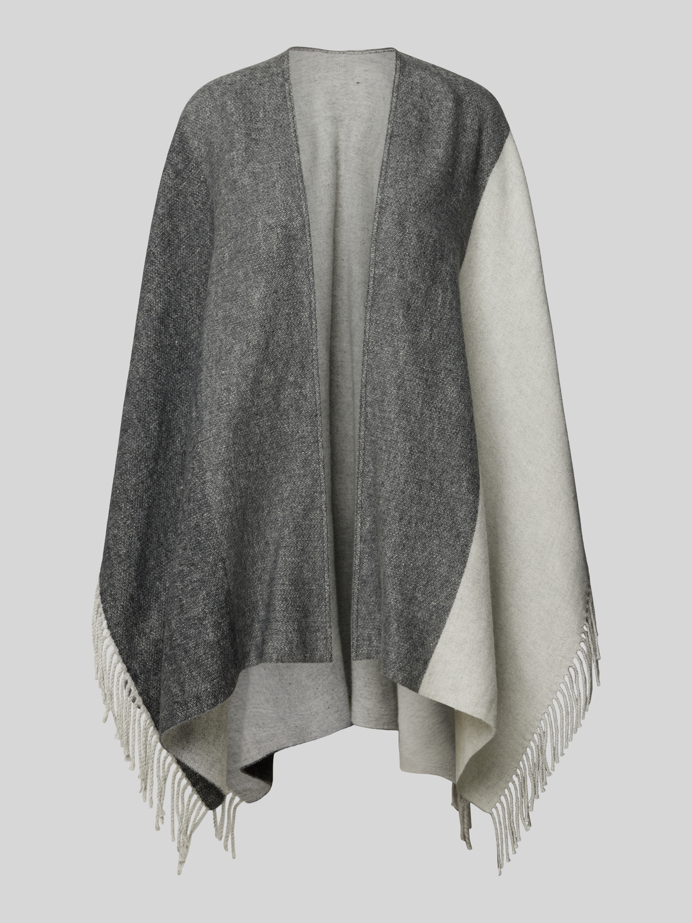 WHITE LABEL Poncho mit Fransen (silber) online kaufen