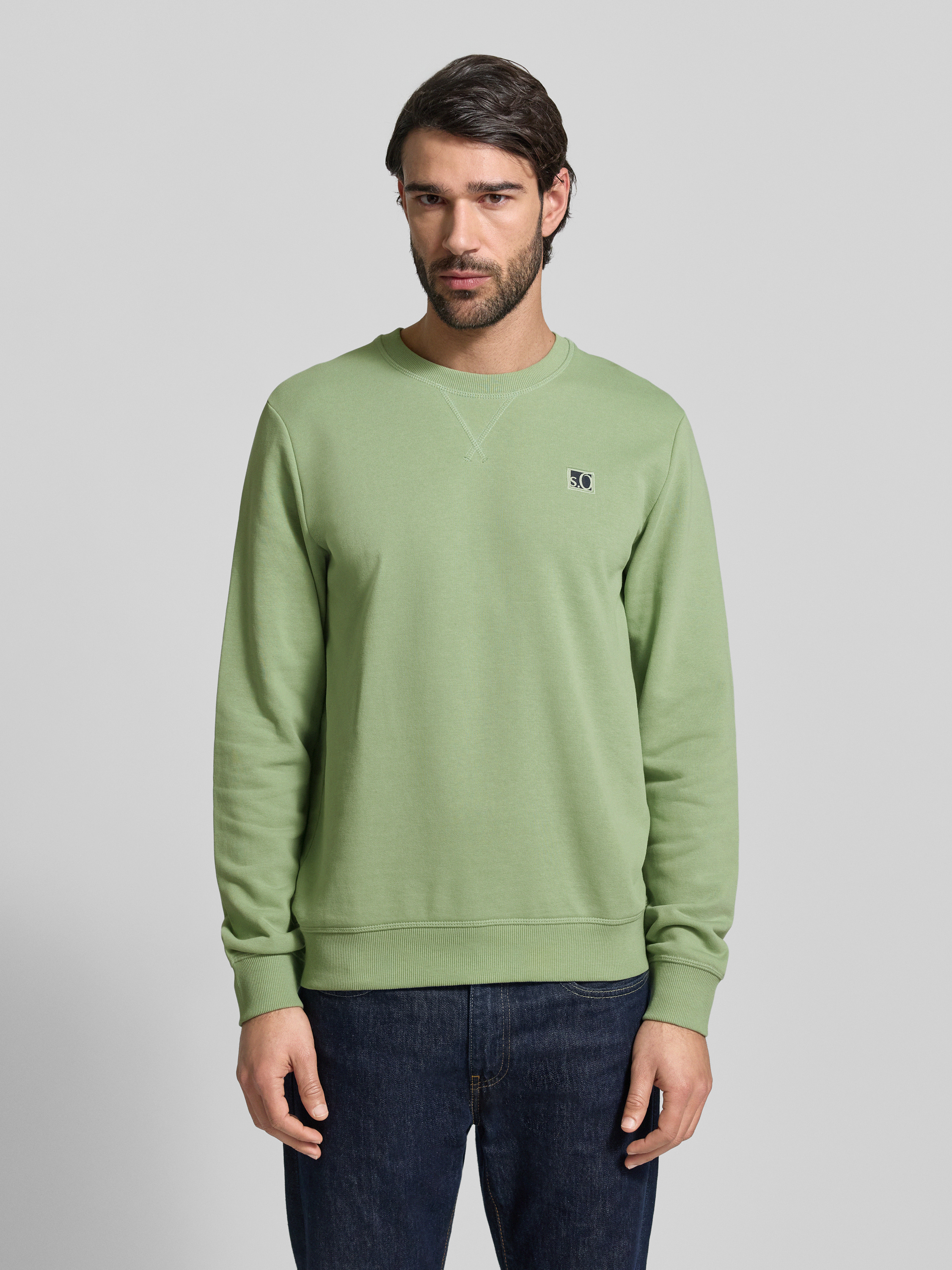 s.Oliver RED LABEL Regular Fit Sweatshirt aus Baumwoll-Mix (gruen ...