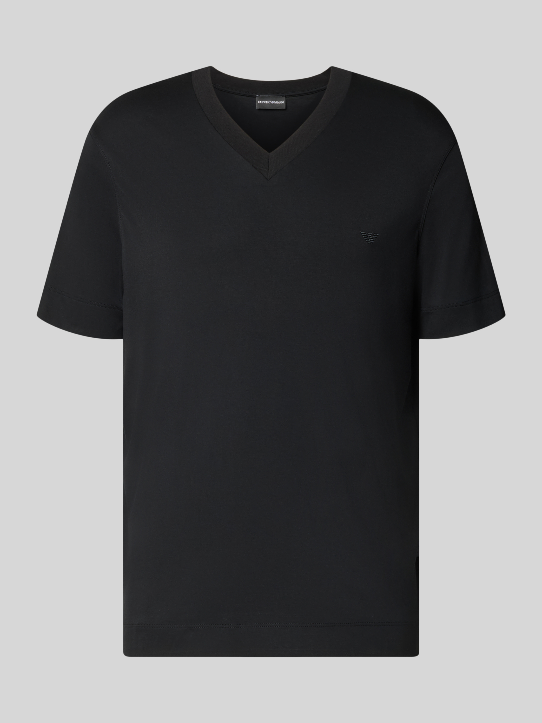 Emporio Armani T-Shirt aus Modal-Mix mit V-Ausschnitt (black) online kaufen