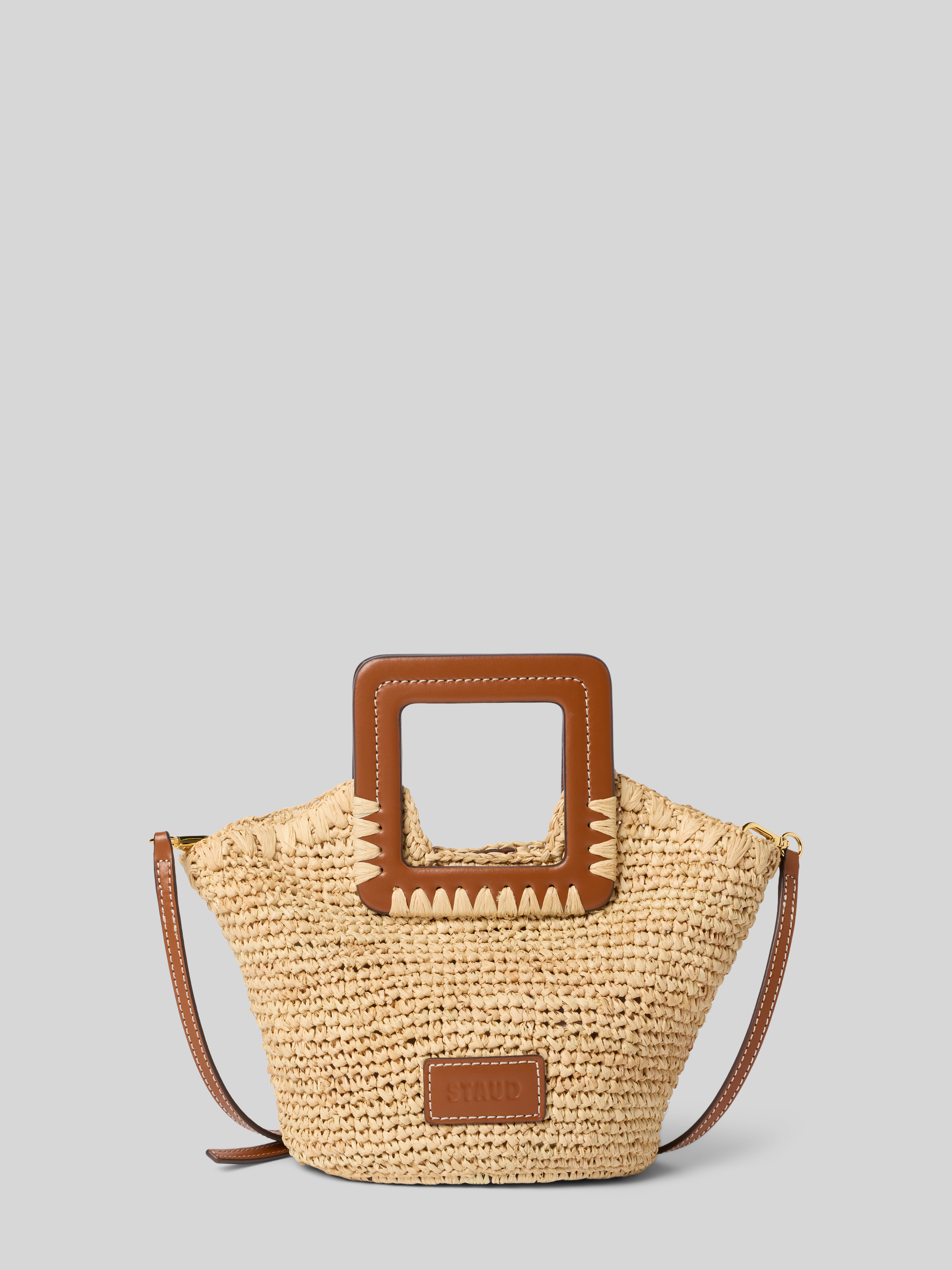Staud Shoulder Bag in Flecht-Optik Modell 'Harlow' (beige) online kaufen