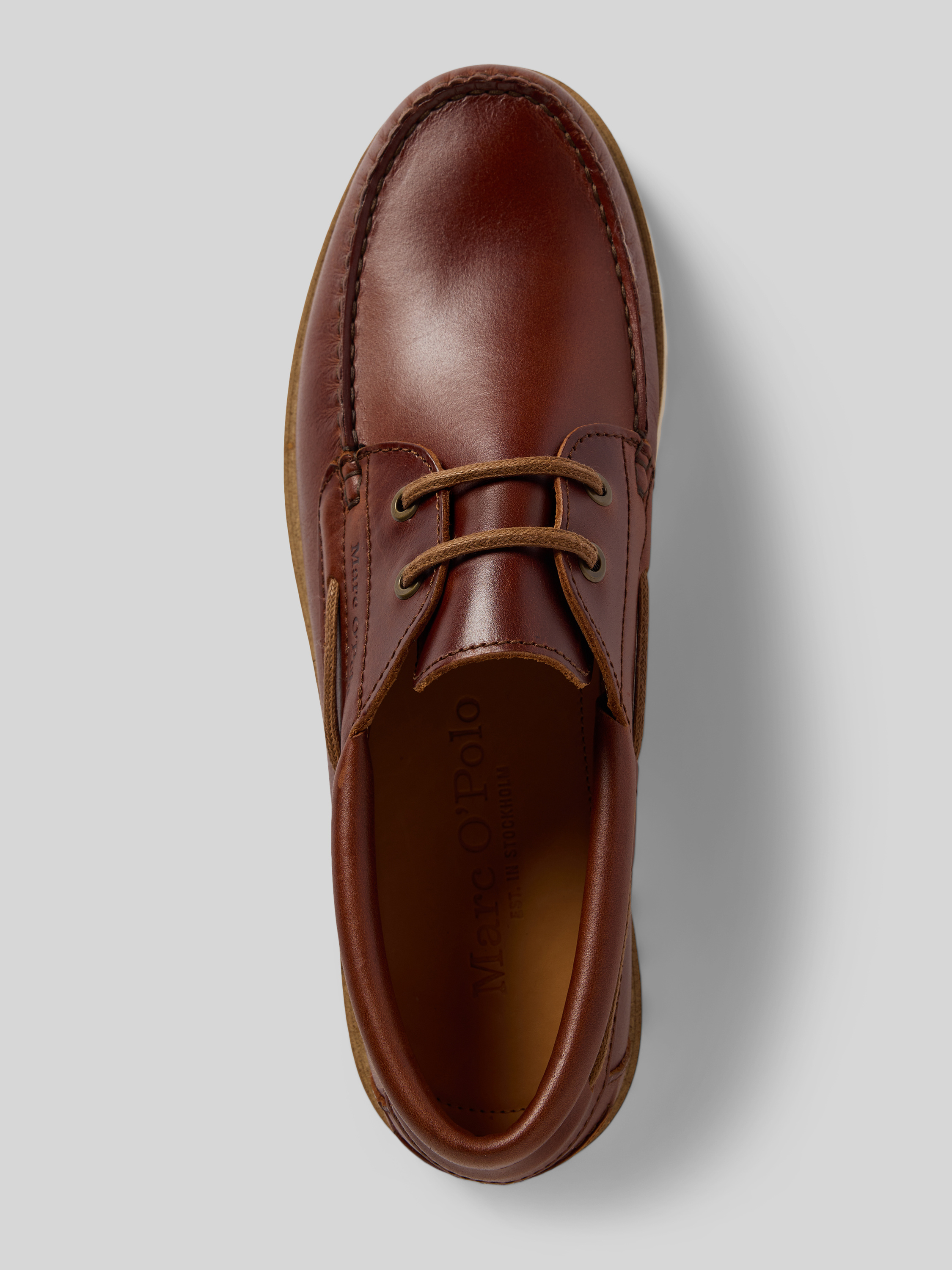 Marc O'Polo Schnürschuhe aus reinem Rindsleder (dunkelbraun) online kaufen