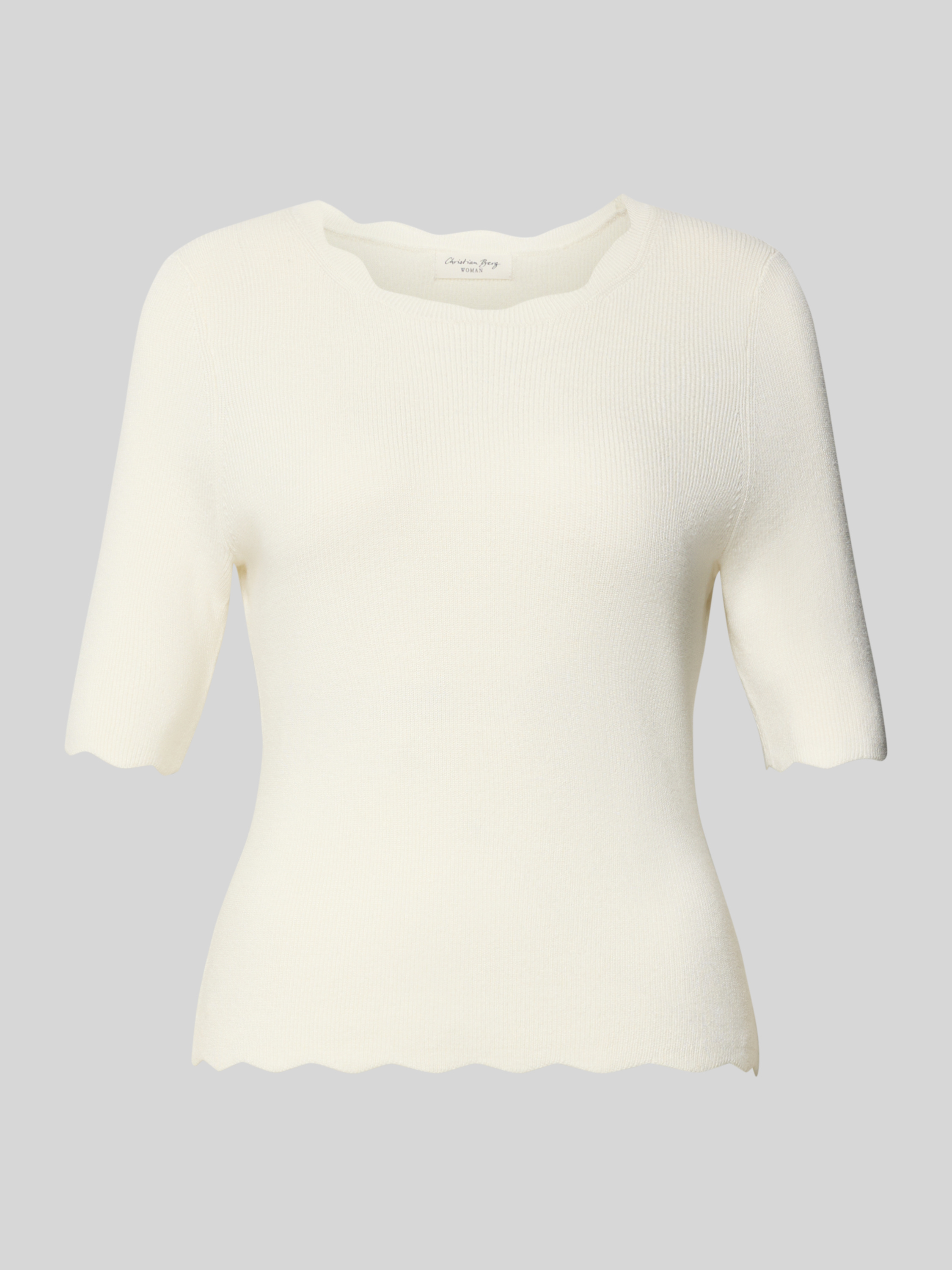 Christian Berg Woman Strickshirt aus Viskose-Mix mit Rüschenkragen ...