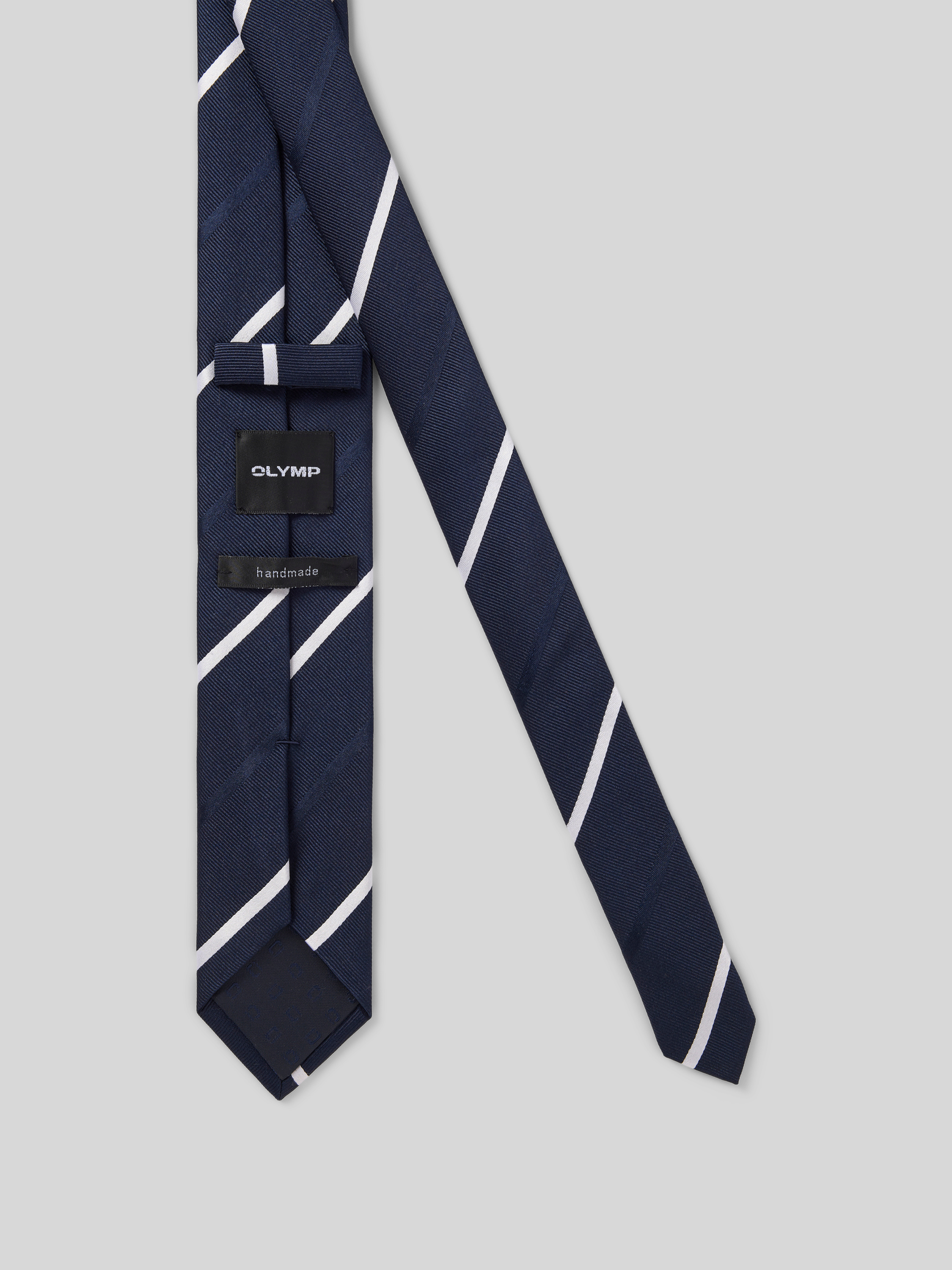 OLYMP Seidenkrawatte aus reine Krawatte mit Logo-Patch (6,5 cm) (marine ...