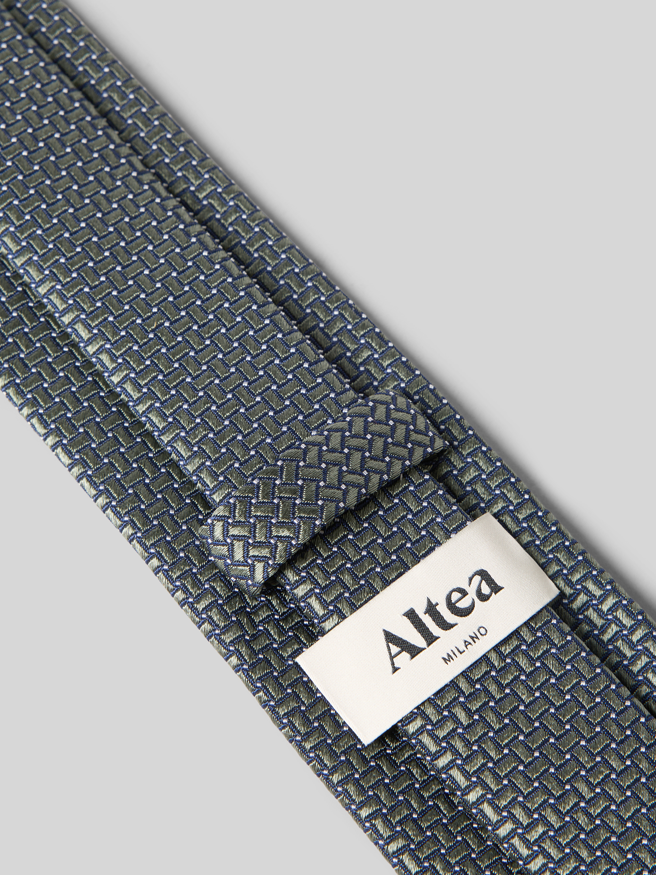 altea Krawatte aus Baumwoll-Seiden-Mix Modell 'Gange' (gruen) online kaufen