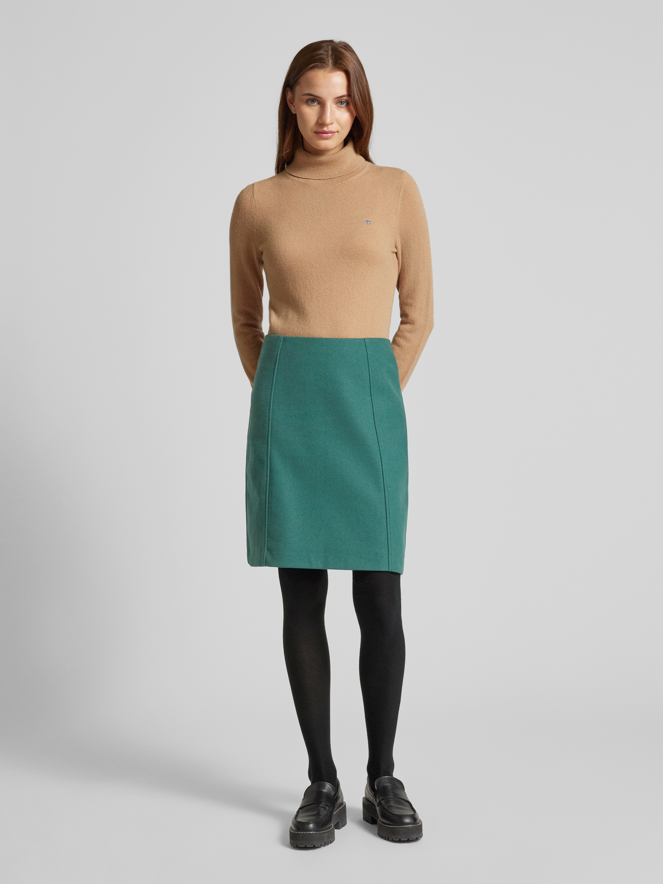 Christian Berg Woman Knielanger Rock mit Ziernähten (bottle) online kaufen