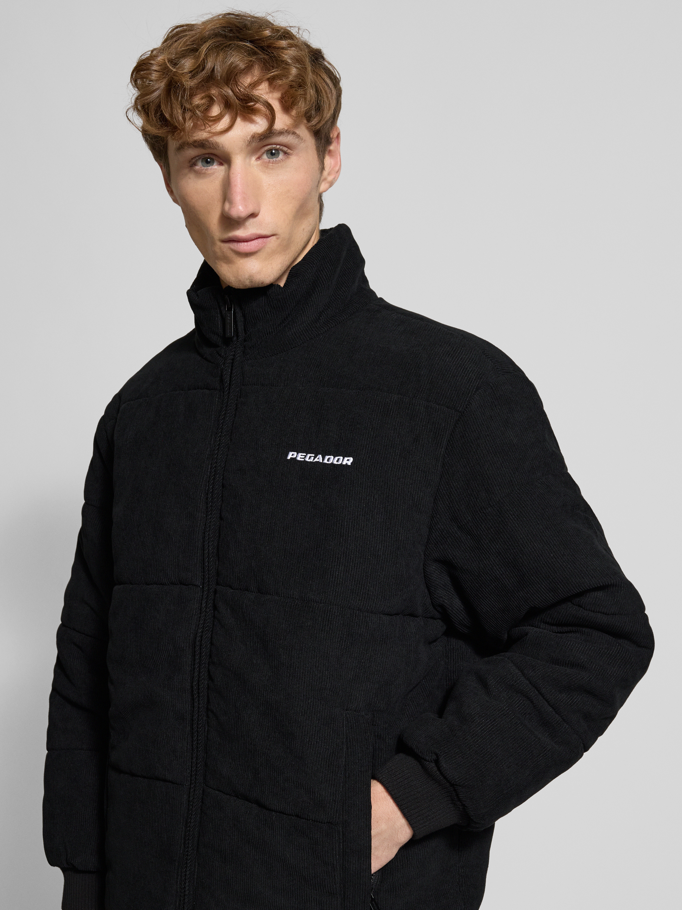 Pegador Buffer jacket met opstaande kraag in zwart online kopen | P&C