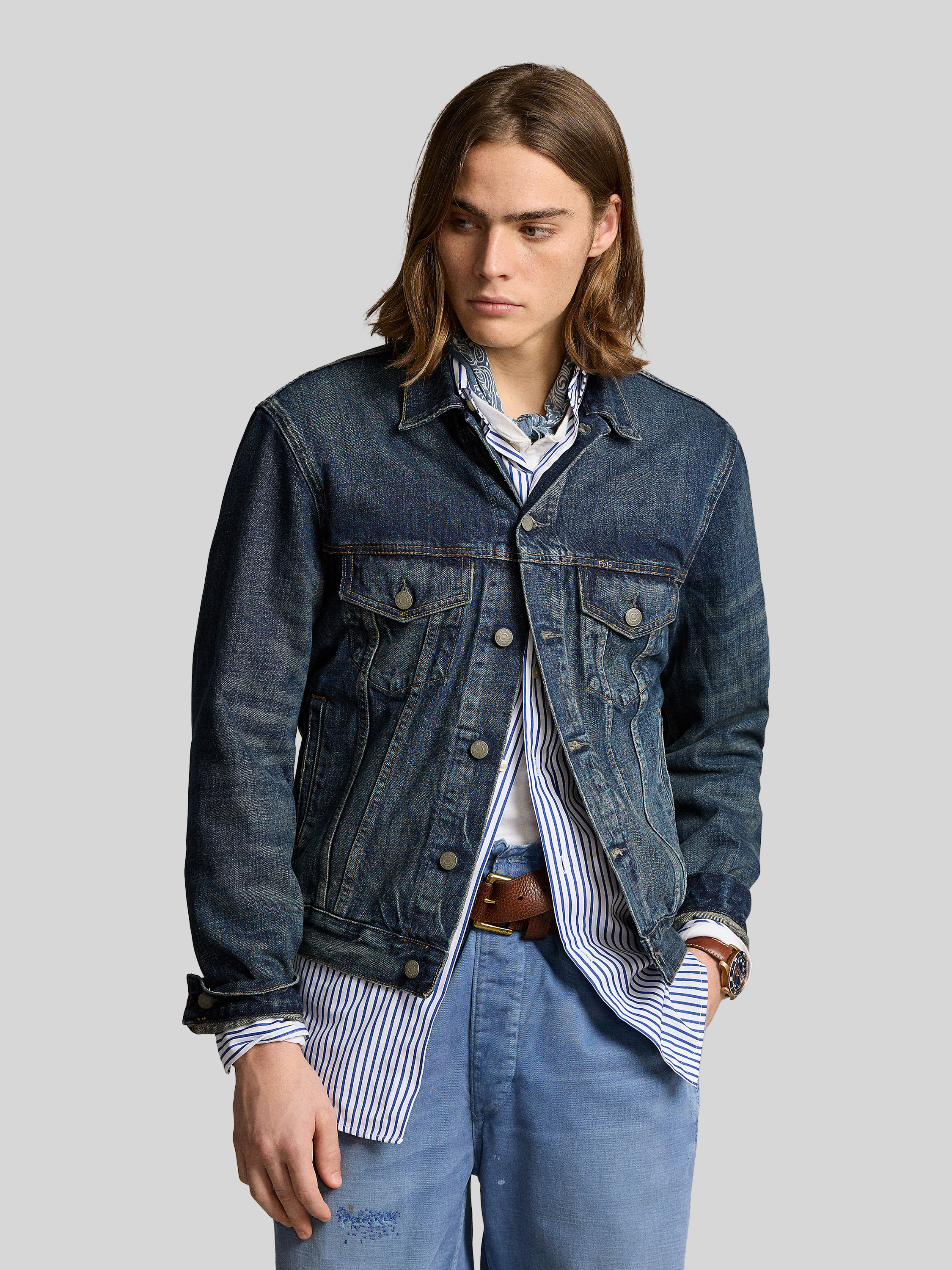 Polo Ralph Lauren Shaped fit jeansjack van puur katoen in jeansblauw ...