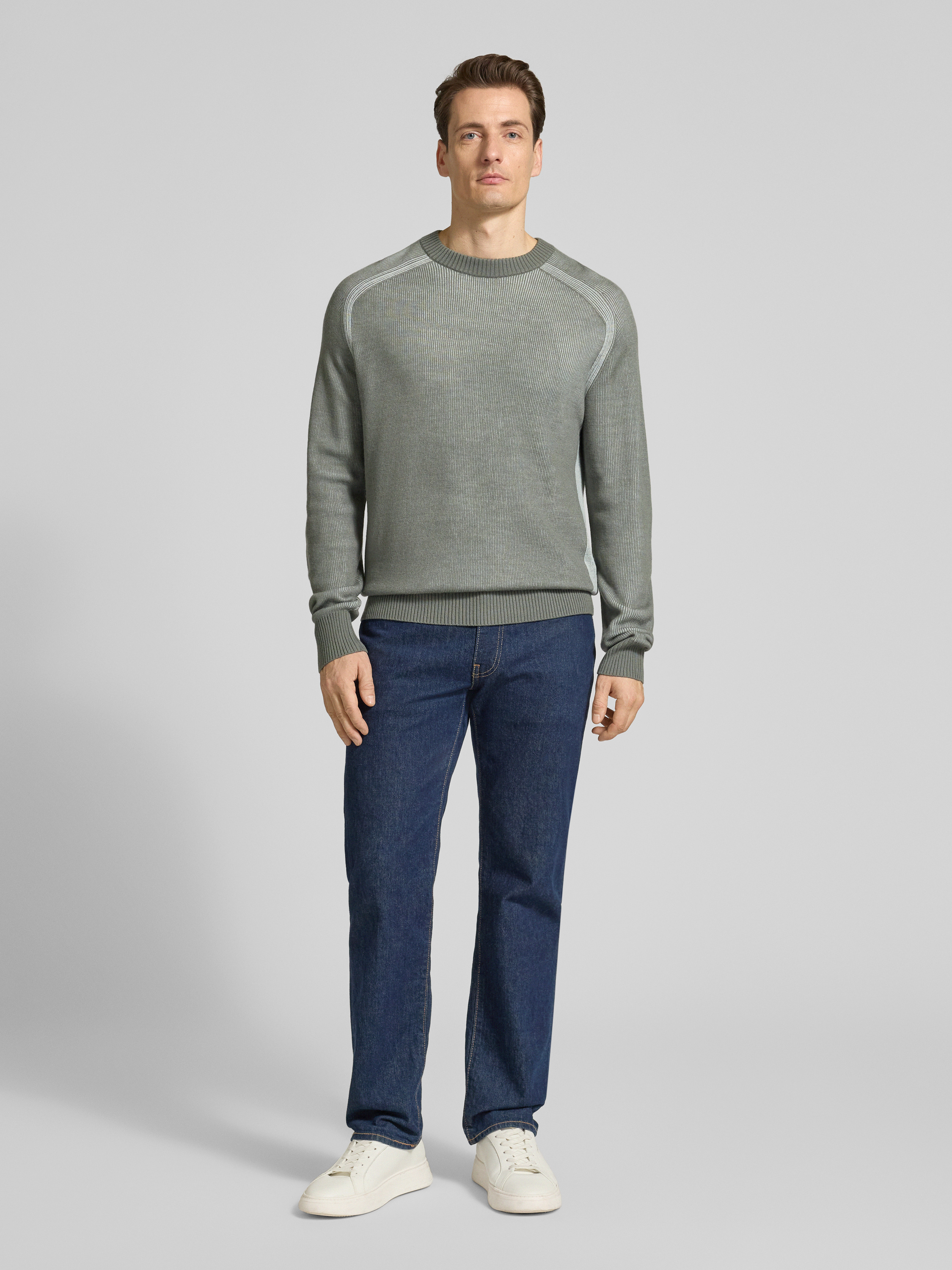 BOSS Orange Regular fit gebreide pullover van scheerwolmix, model ...