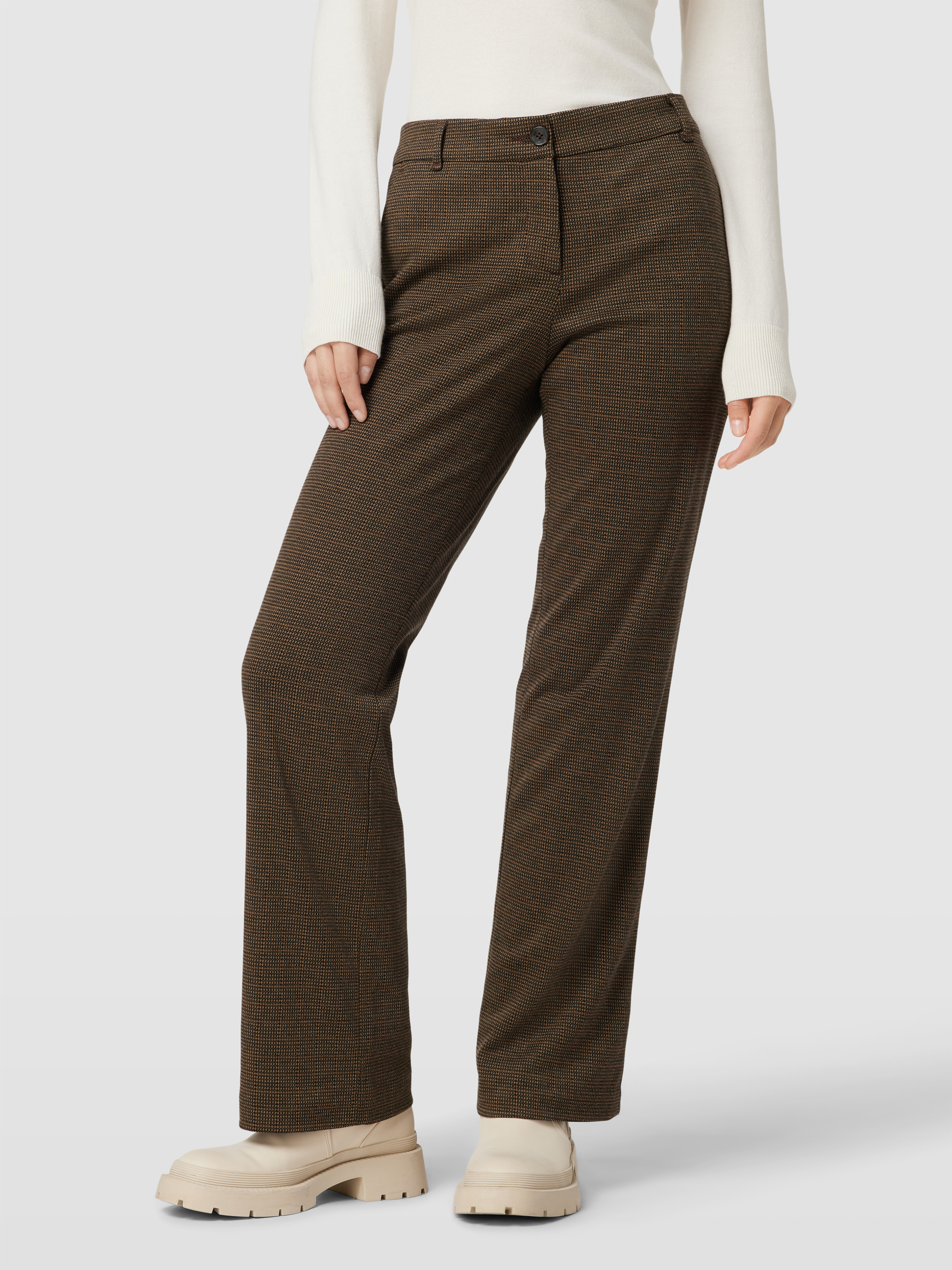 Christian Berg Woman Stoffhose mit Strukturmuster (dunkelbraun) online ...