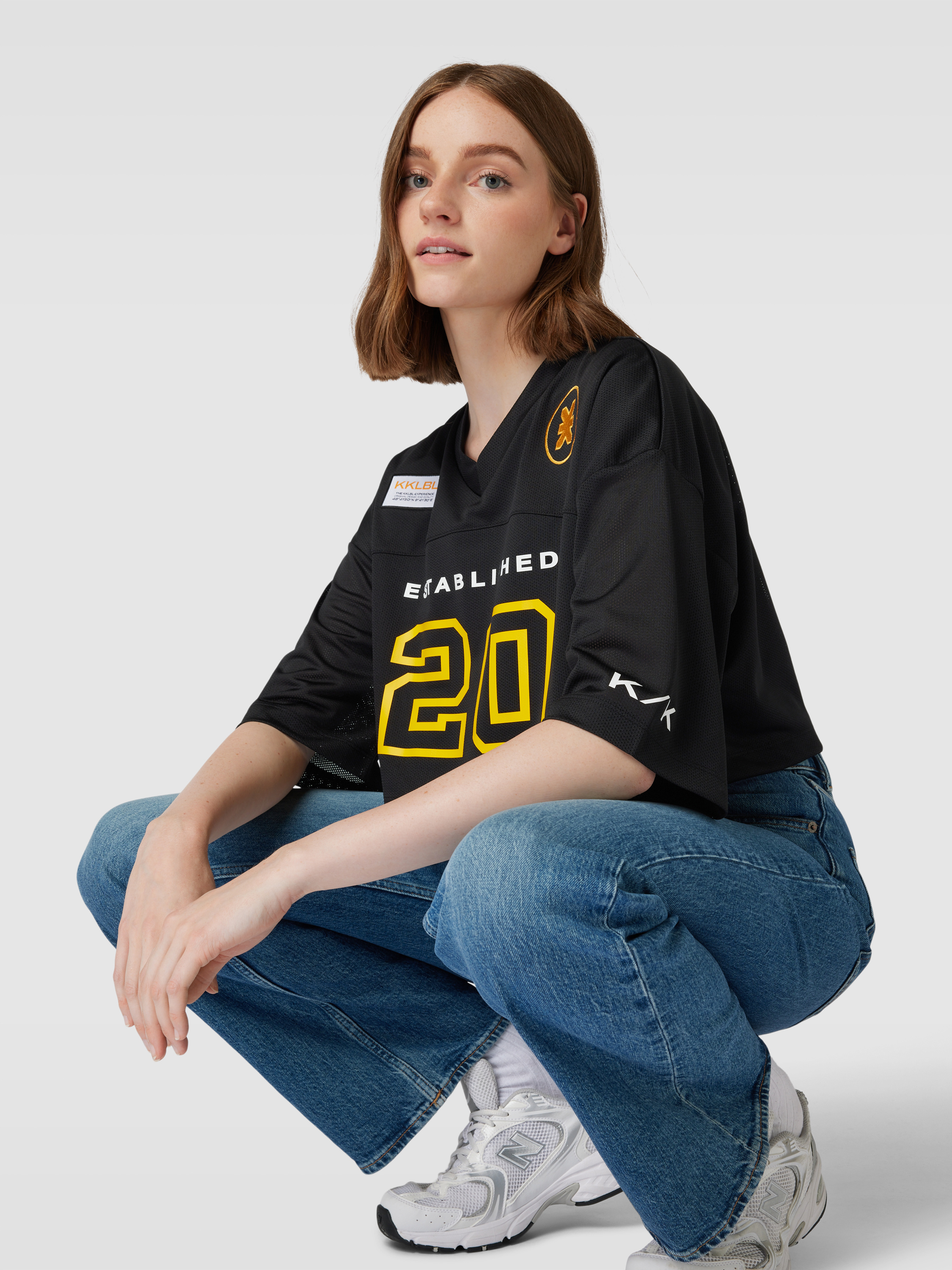 Karo Kauer Crop Top mit Label-Stitching (black) online kaufen