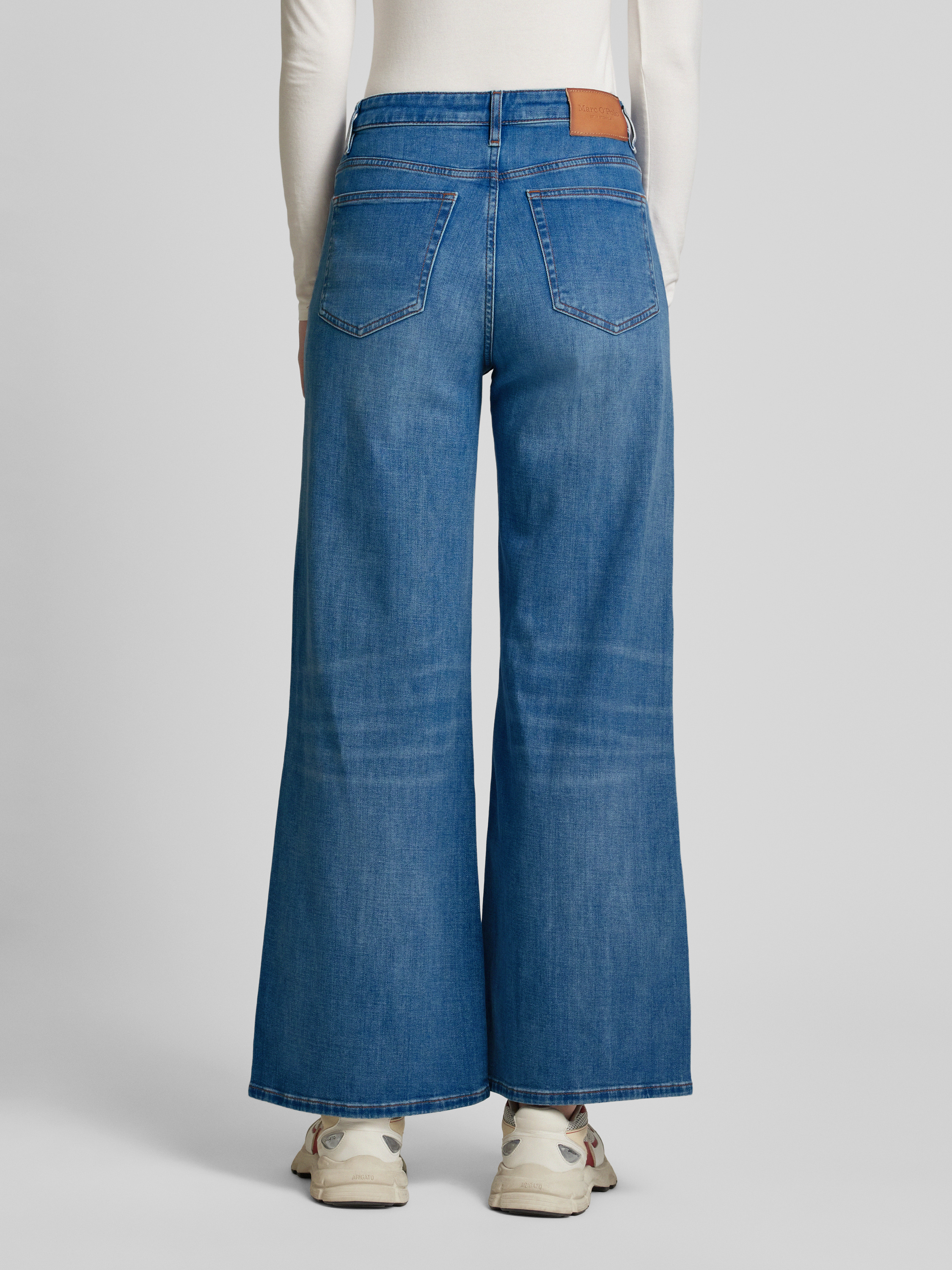 Marc O'Polo Wide Leg Jeans aus Baumwoll-Mix mit Kontrastnähten Modell ...