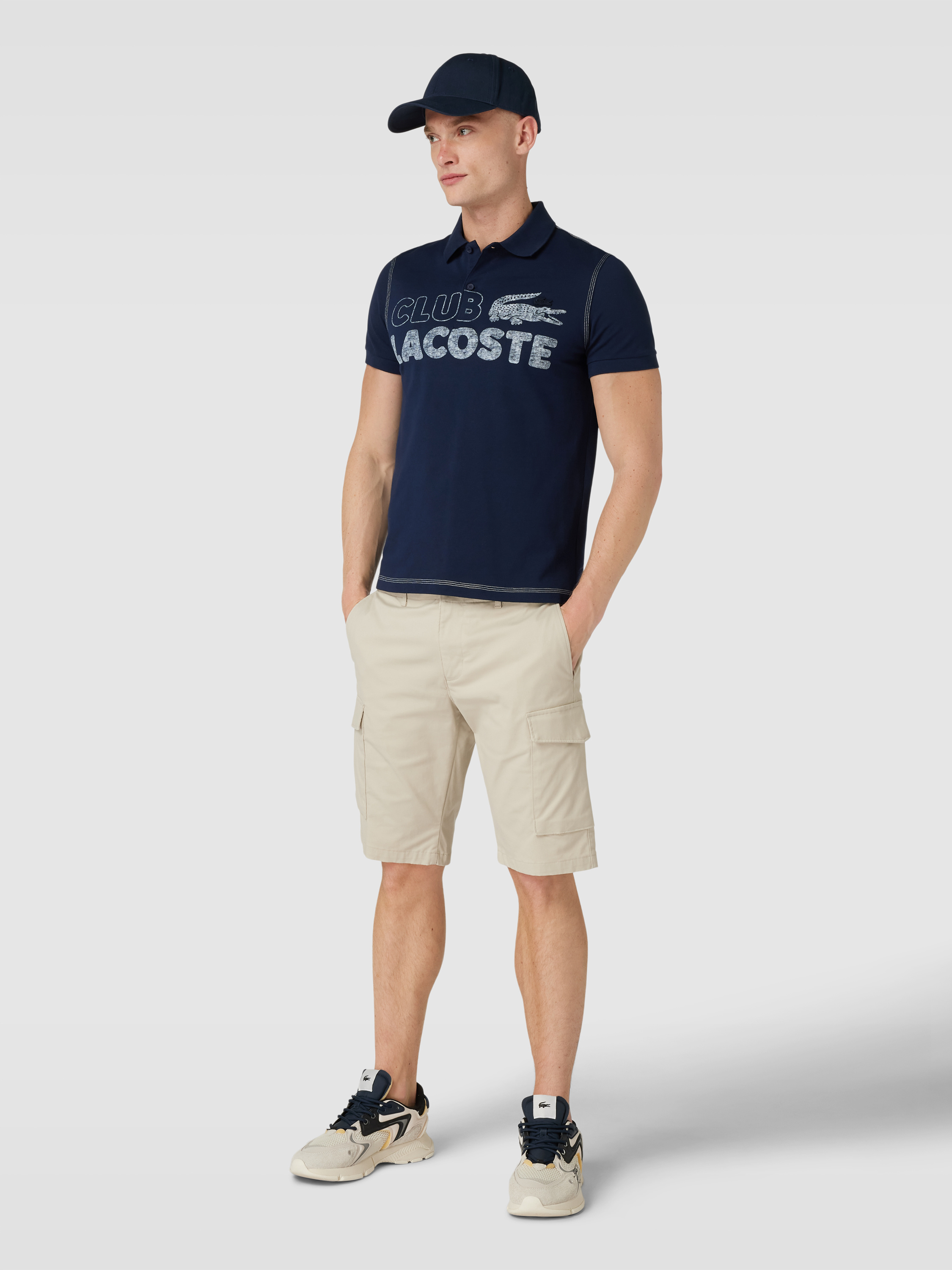 Lacoste Poloshirt mit Label-Print (marine) online kaufen