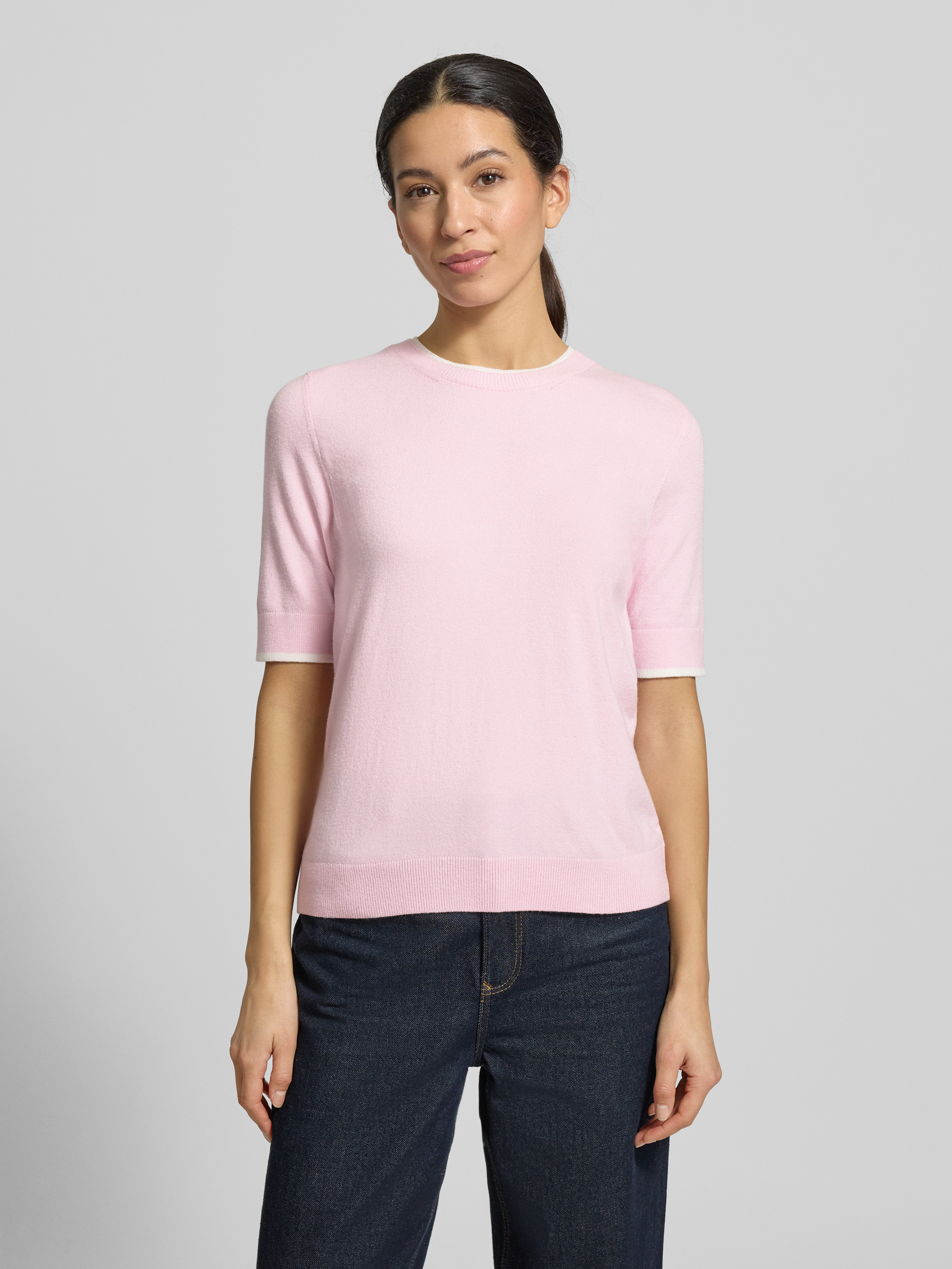 More & More Regular Fit Strickpullover mit Rundhalsausschnitt (rose ...