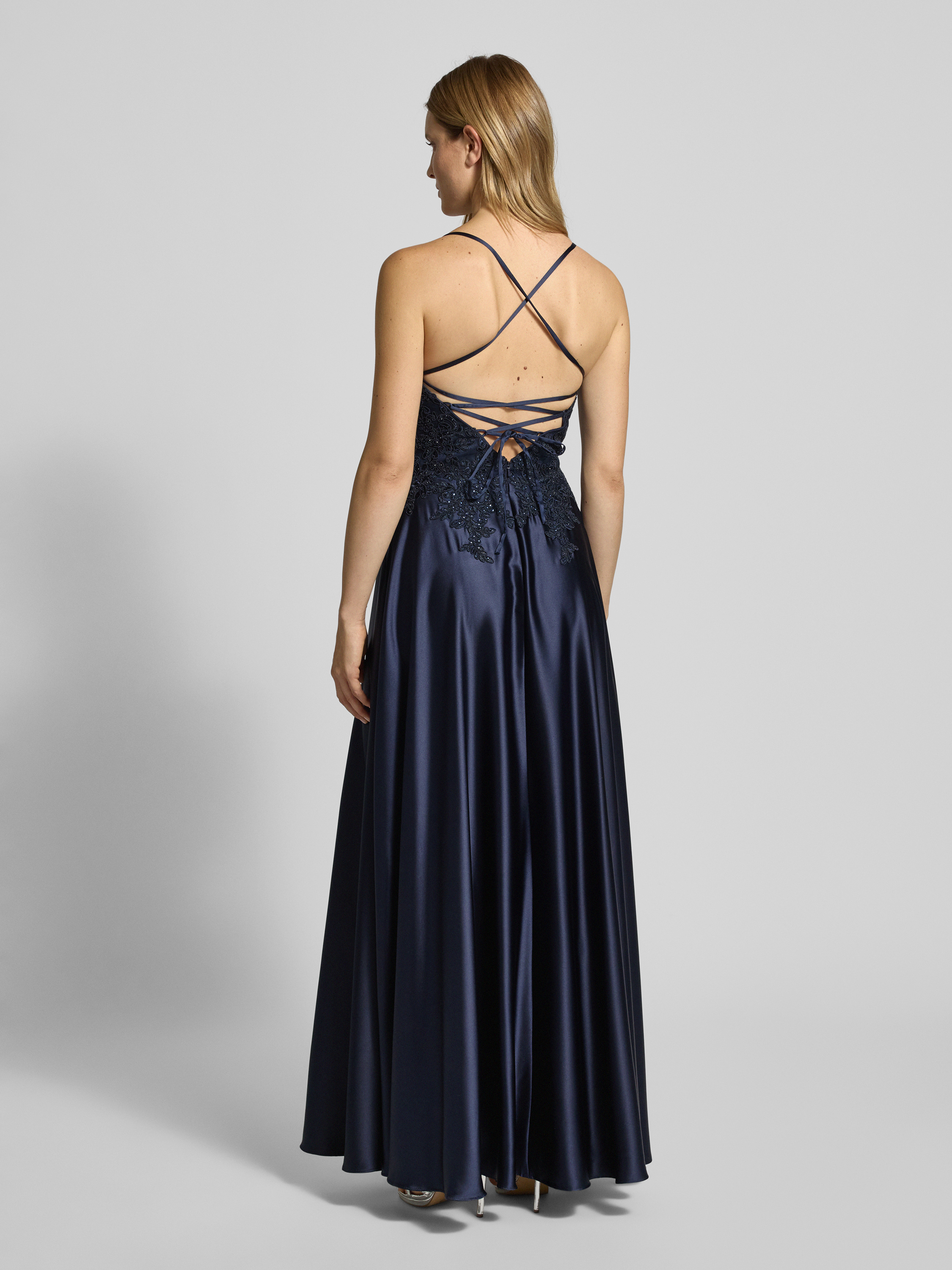 Luxuar Abendkleid mit Herz-Ausschnitt (dunkelblau) online kaufen