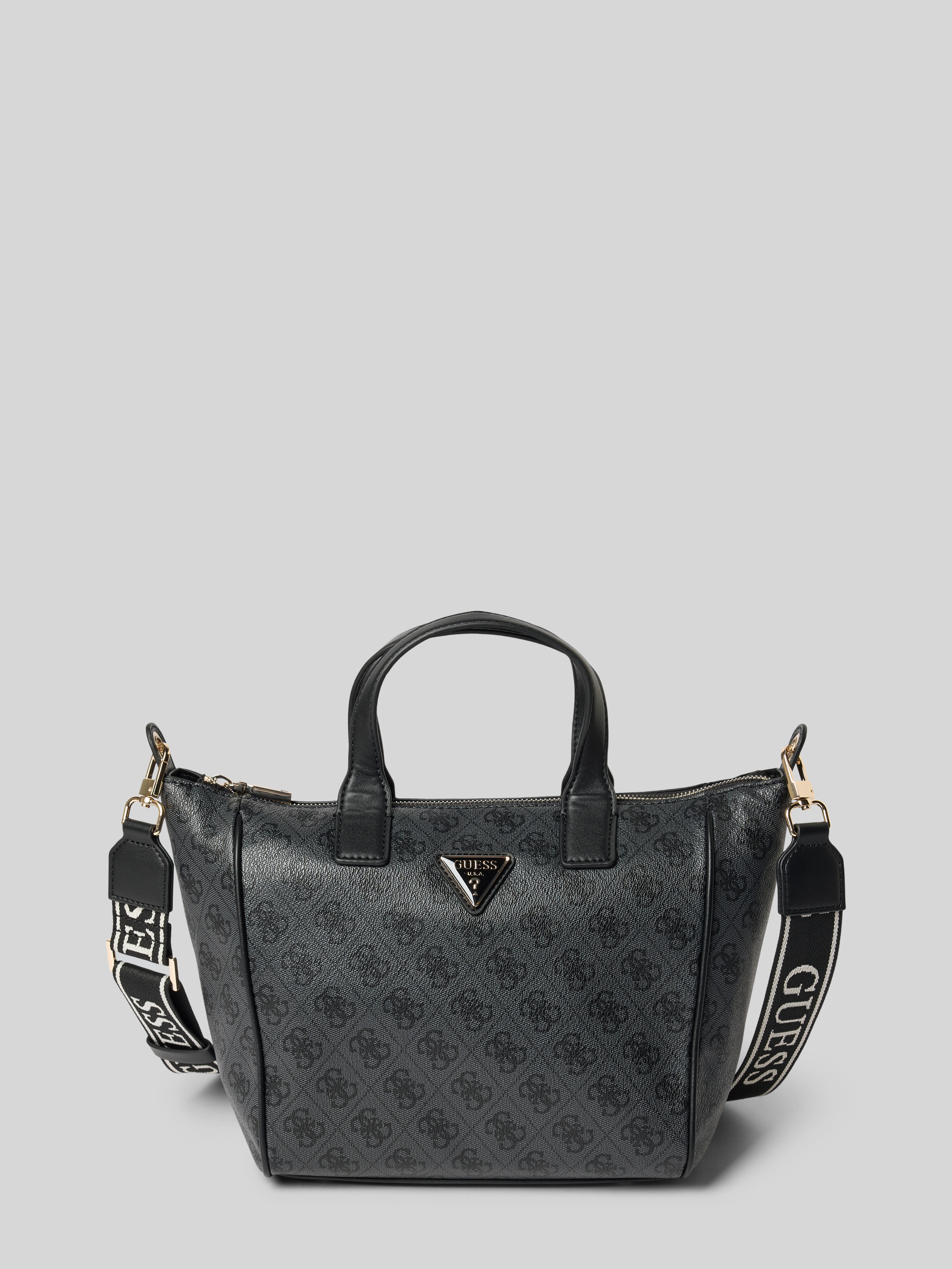 Kup online Guess Torba tote z detalem z logo model ‘FOLLIE’ (czarny)