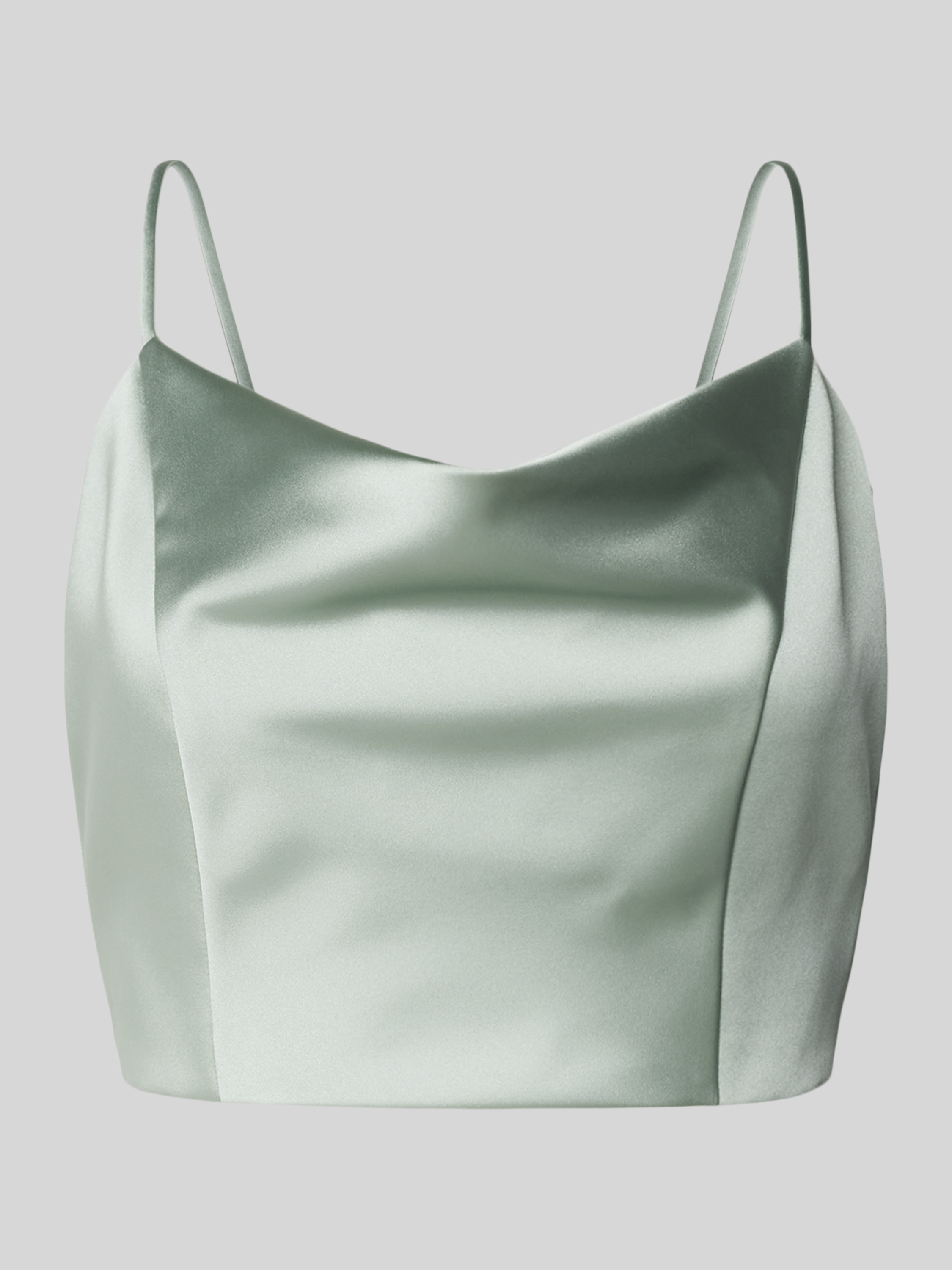 Jake*s Cocktail Crop Top mit rückseitiger Schnürung (khaki melange ...
