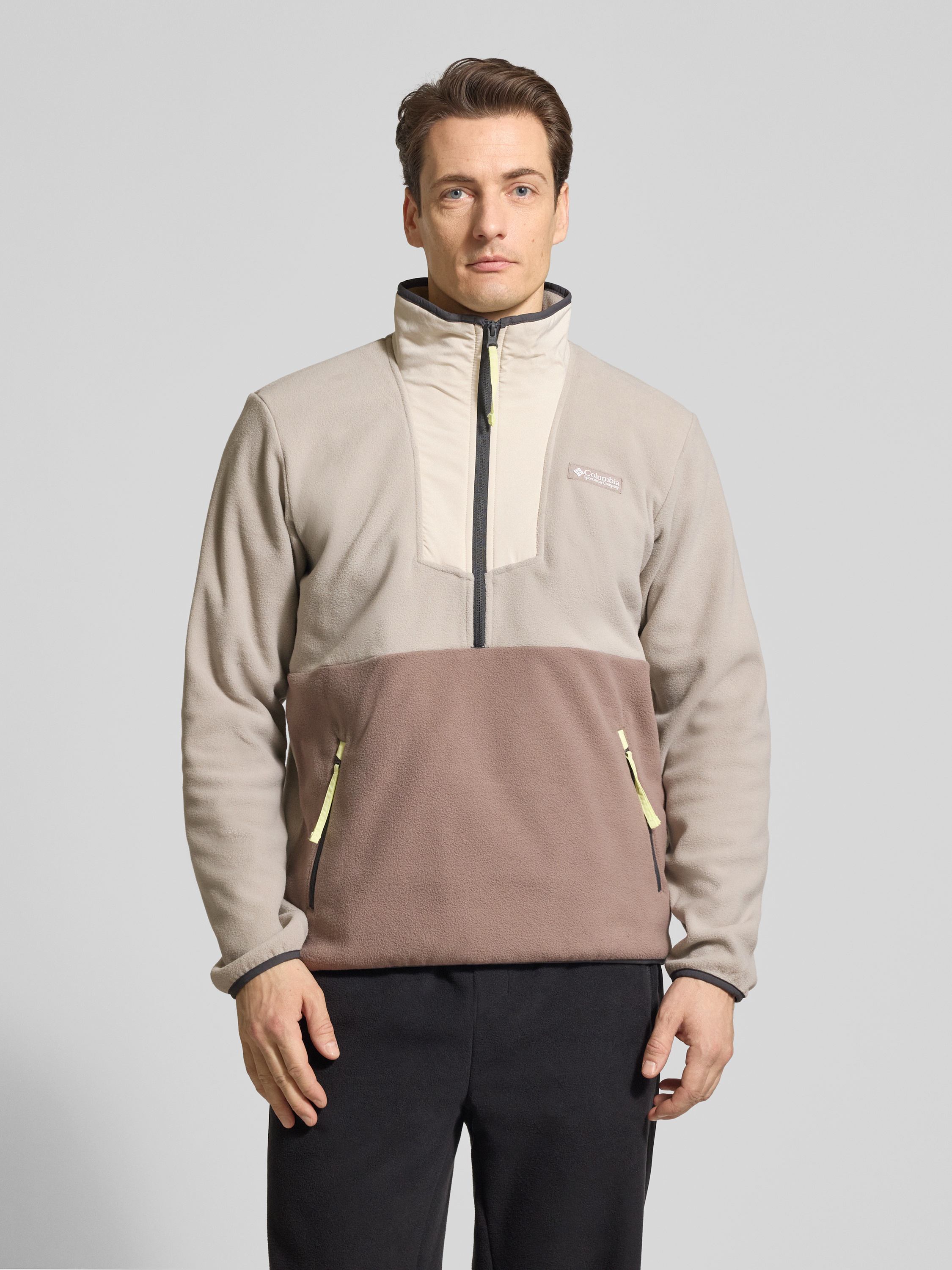 COLUMBIA Fleecepullover mit Stehkragen und Reißverschluss (hellgrau ...