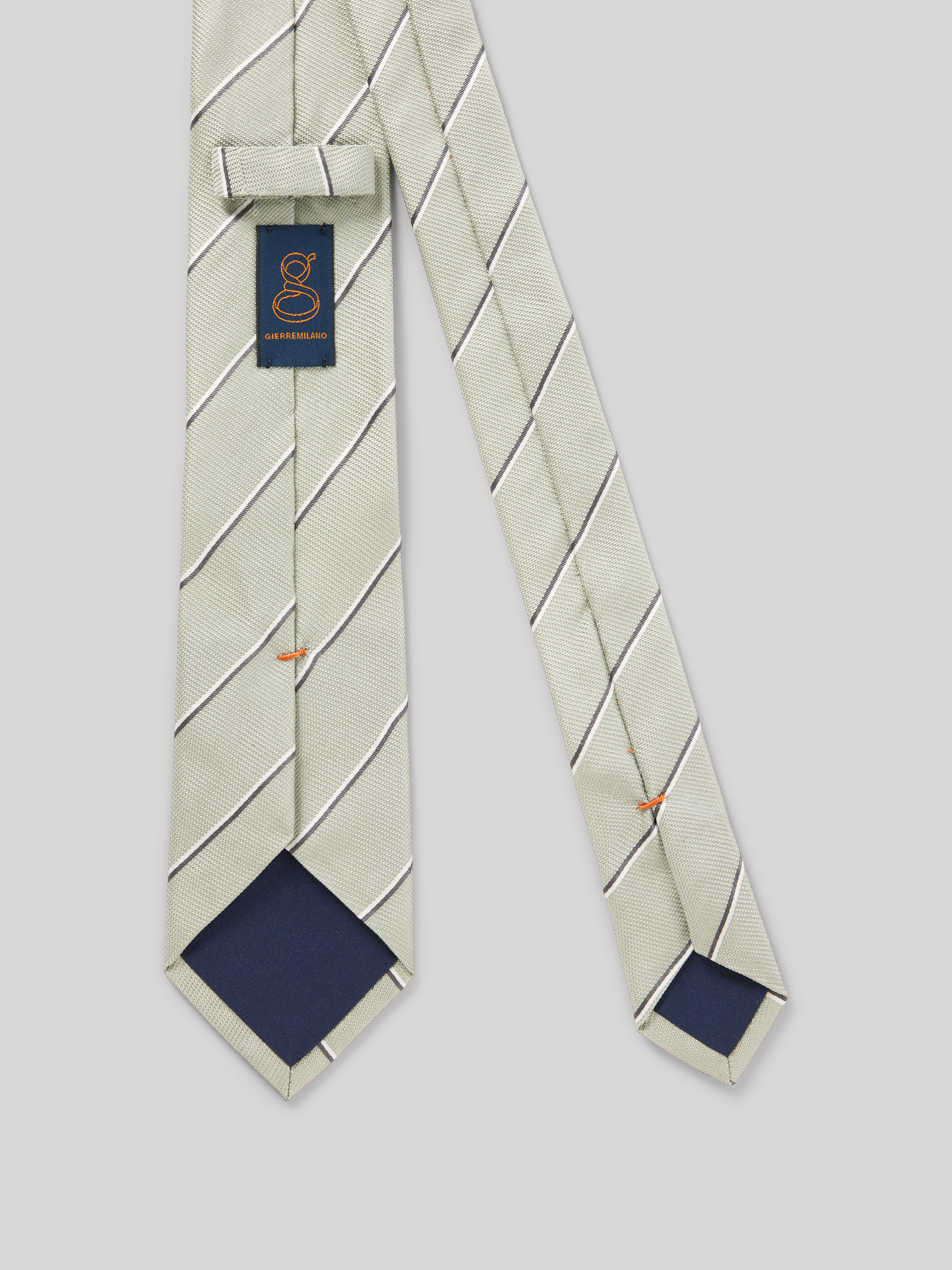 Gierremilano Seidenkrawatte aus reiner Seide mit Allover-Stitching (7,5 ...