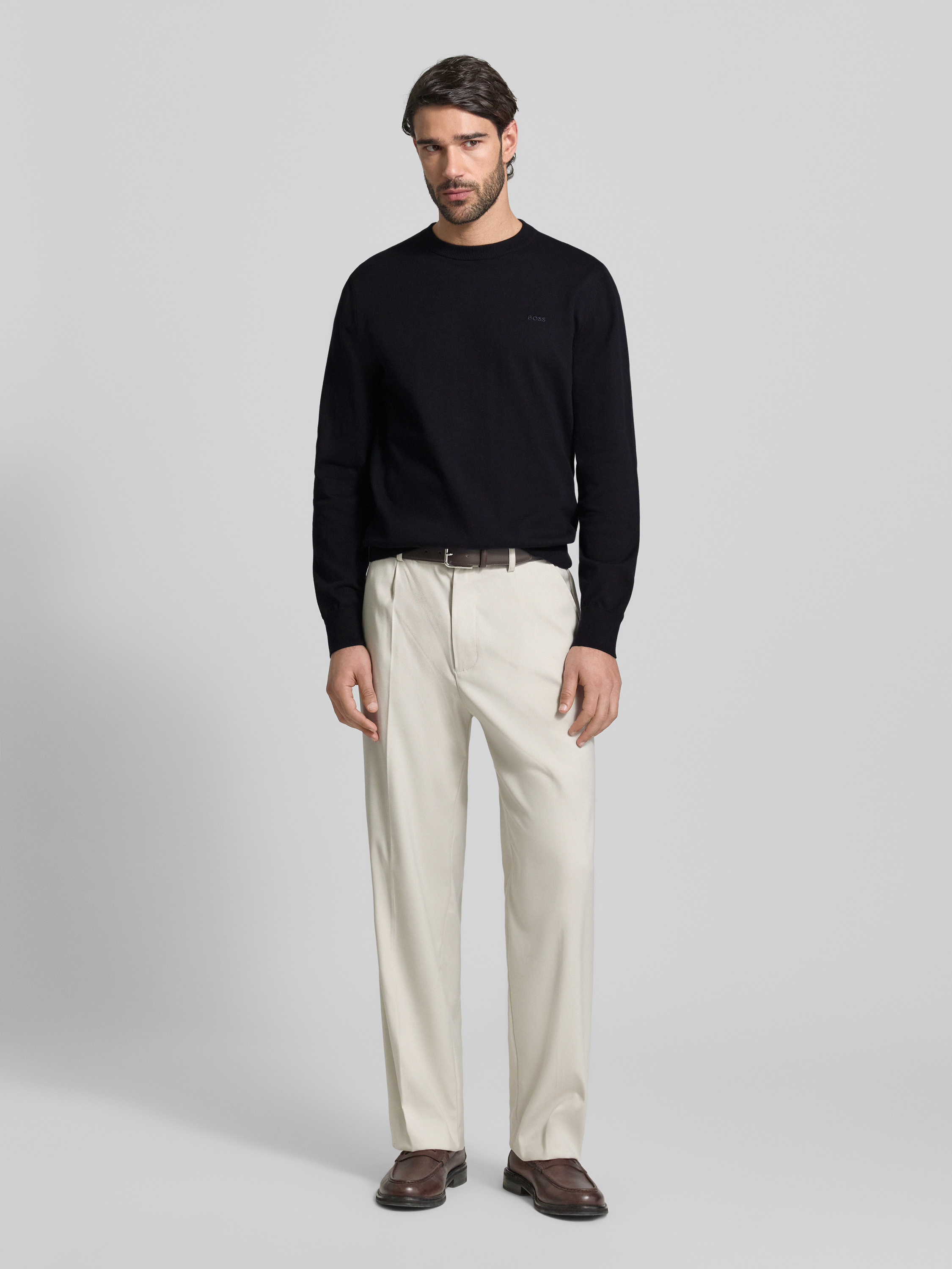 BOSS Regular Fit Strickpullover aus reiner Baumwolle Modell 'UPCAS ...